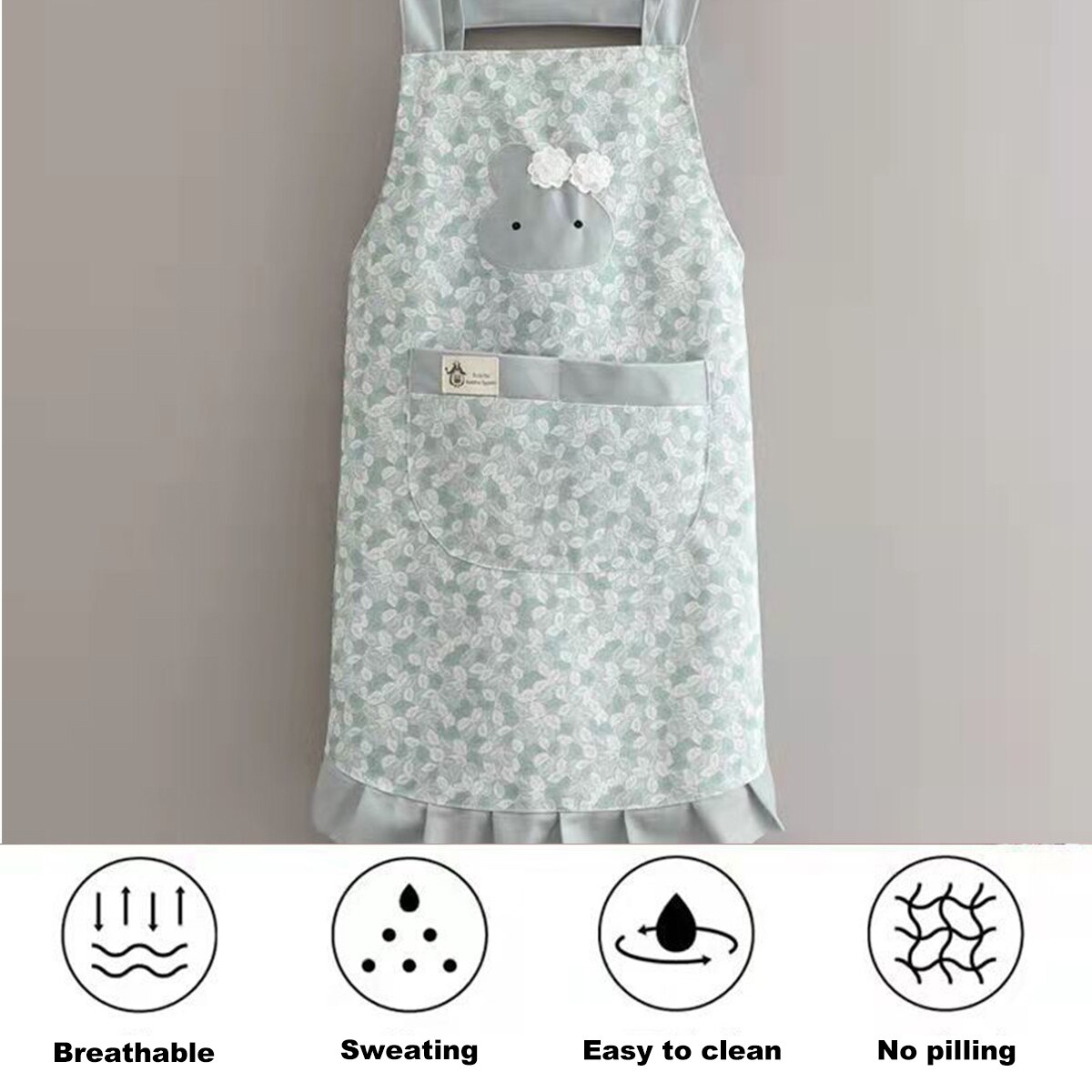 Set 2 sorturi de bucatarie, Mmgoqqt, Bumbac, Alb/Gri - eMAG.ro