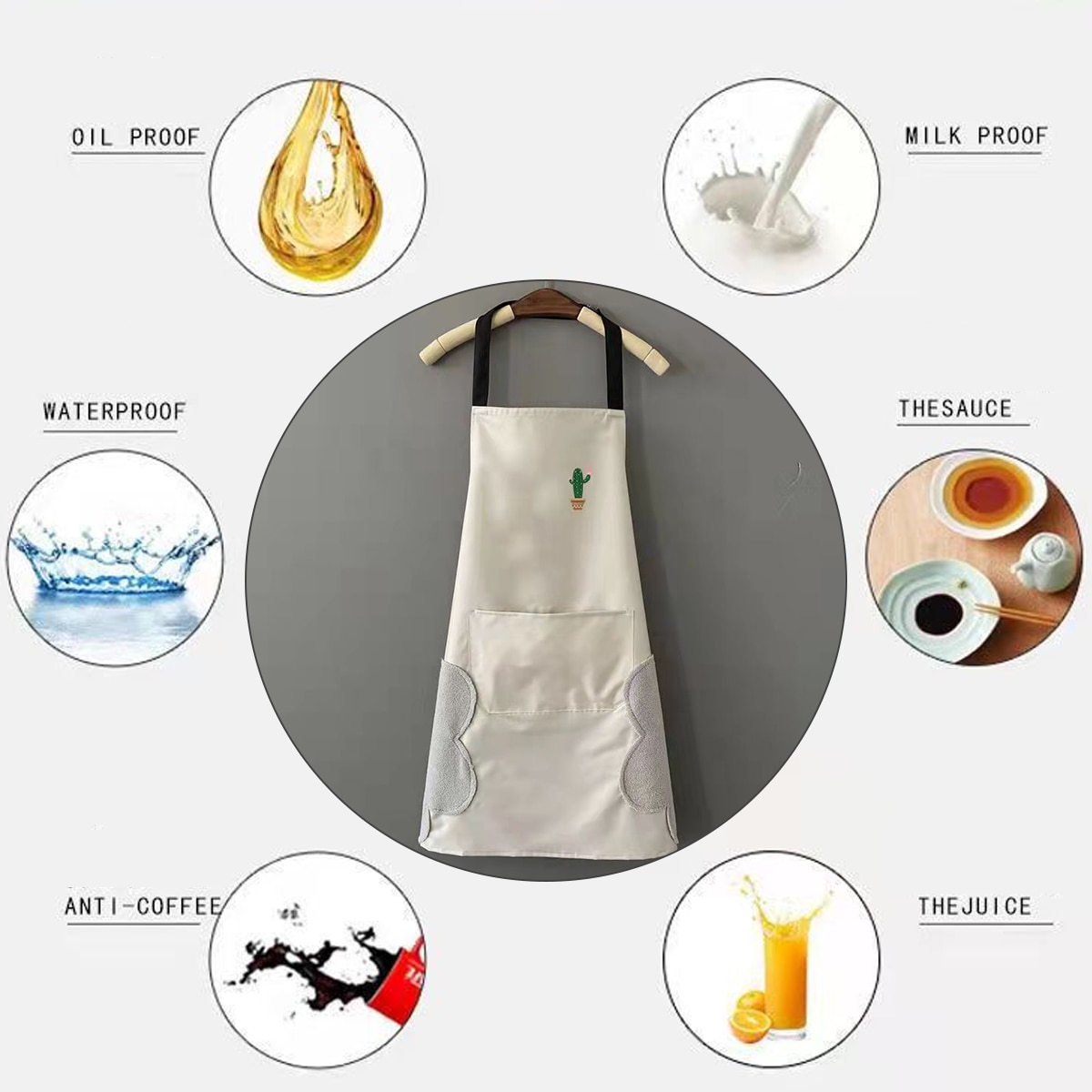 Set 3 sorturi de bucatarie, Mmgoqqt, Bumbac, Gri/Negru - eMAG.ro