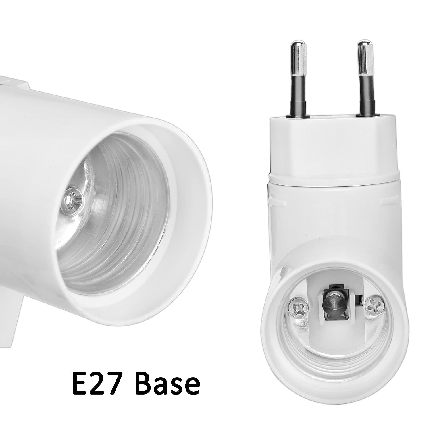 Priza E27 cu intrerupator fara fir, Plastic/Polibutilena, 220 V, LED ...
