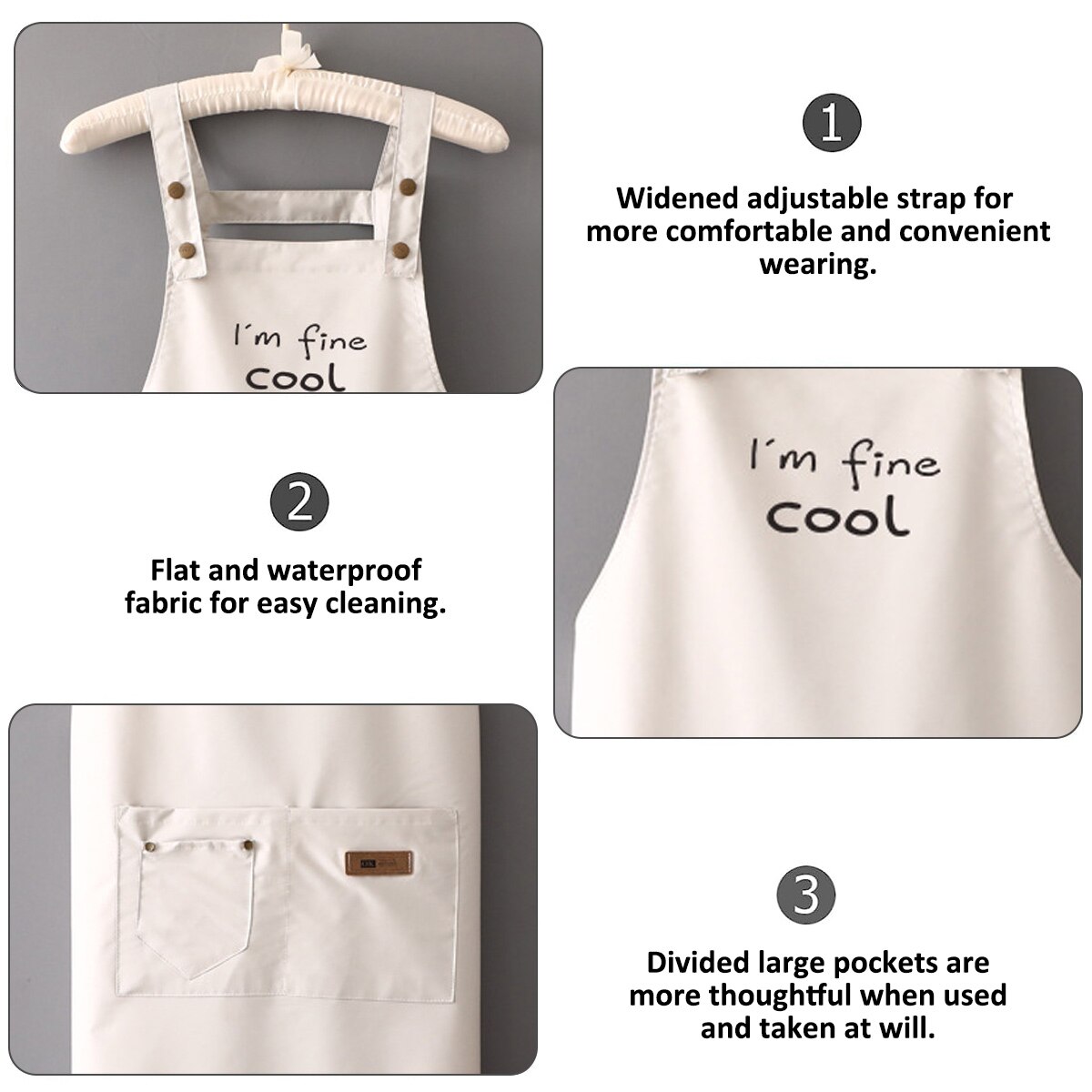 Set 2 Sorturi de Bucatarie, Panza, Gri/Negru, 65x78cm - eMAG.ro