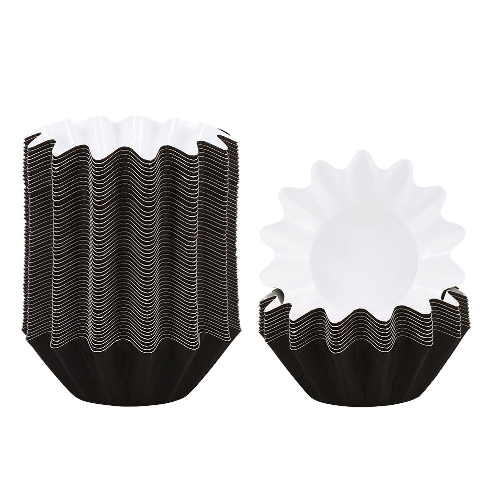 Set 50 bucati forma copt reutilizabila, Sunmostar, Hartie, Negru\Alb ...