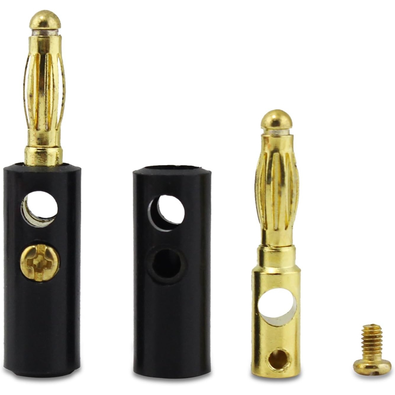 SEt 10 perechi mufe banana placat cu aur/conector cablu pentru difuzoare audio, Sunmostar, 4 mm ...