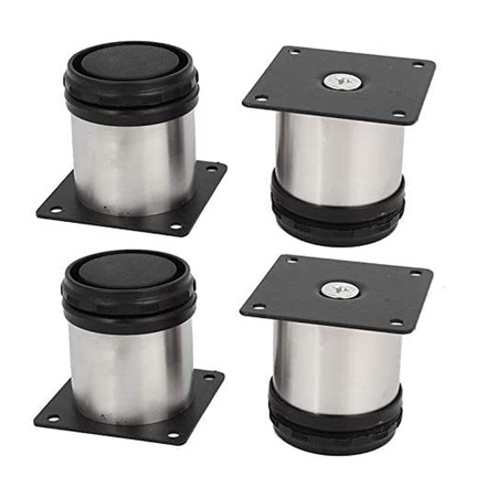 Set 4 picioare mobilier, Inox, 50 x 50 mm, Argintiu/Negru - eMAG.ro