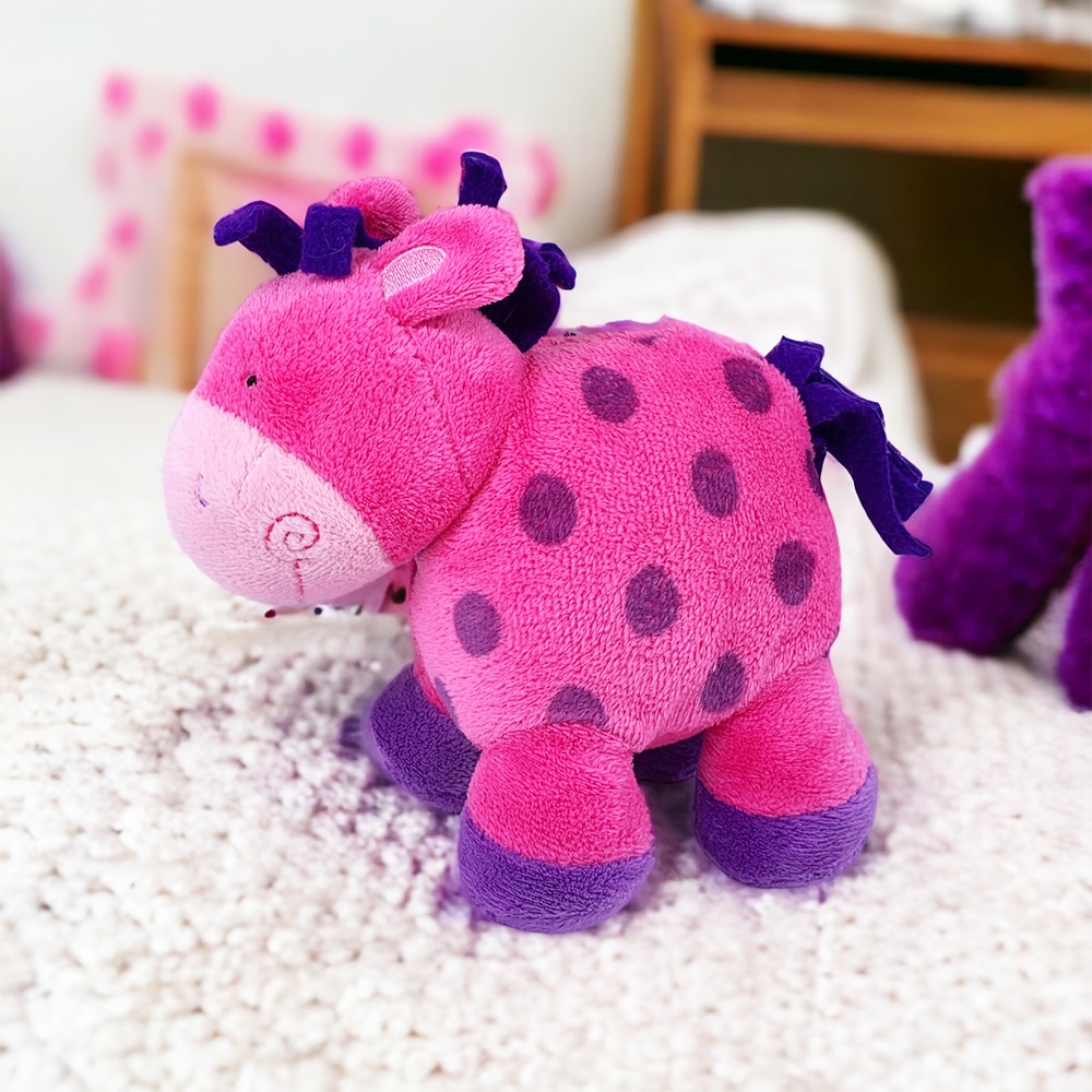 Jucarie muzicala pentru copii, Chippo, Vaca, 16 x 15 cm, Roz - eMAG.ro