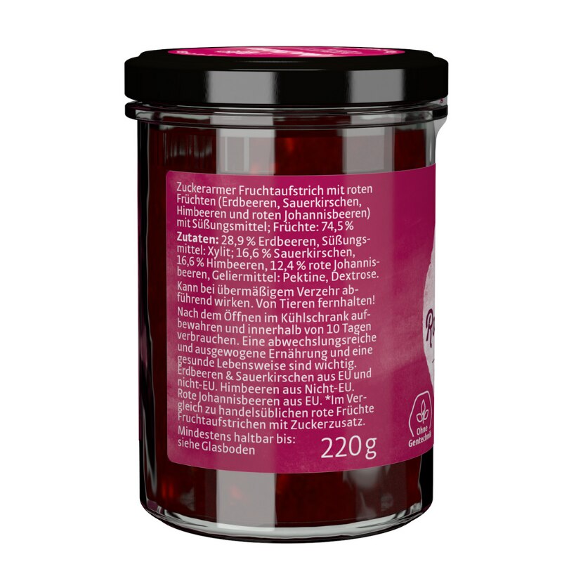 Gem de fructe rosii, Xucker, 220 g - eMAG.ro