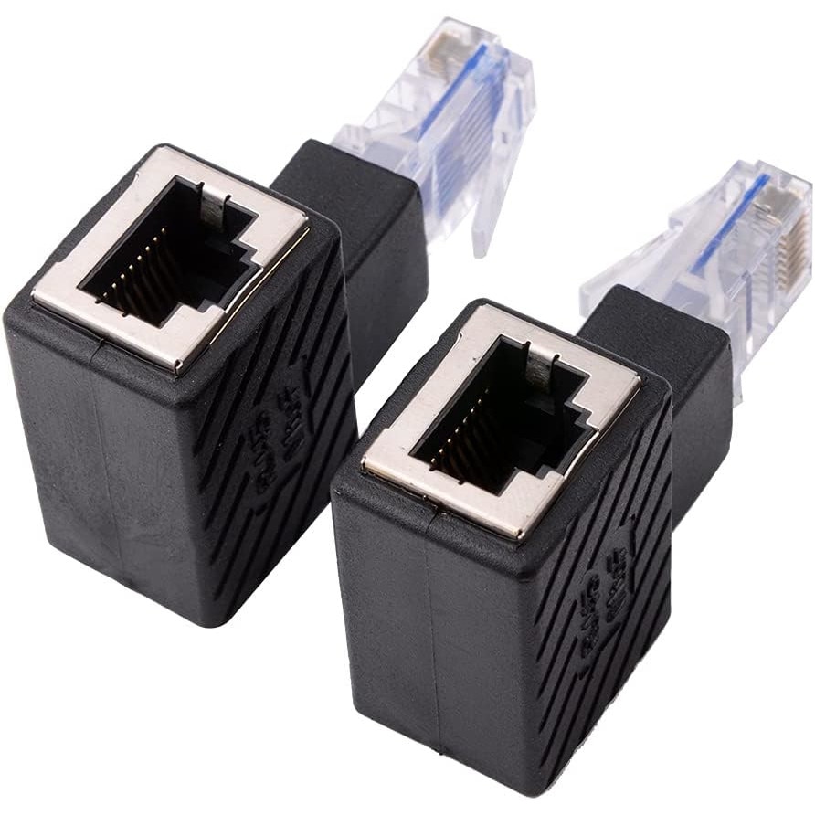 Set 2 x adaptor Ethernet, PVC, Mufa RJ45, Cat5/Cat6, Negru - eMAG.ro