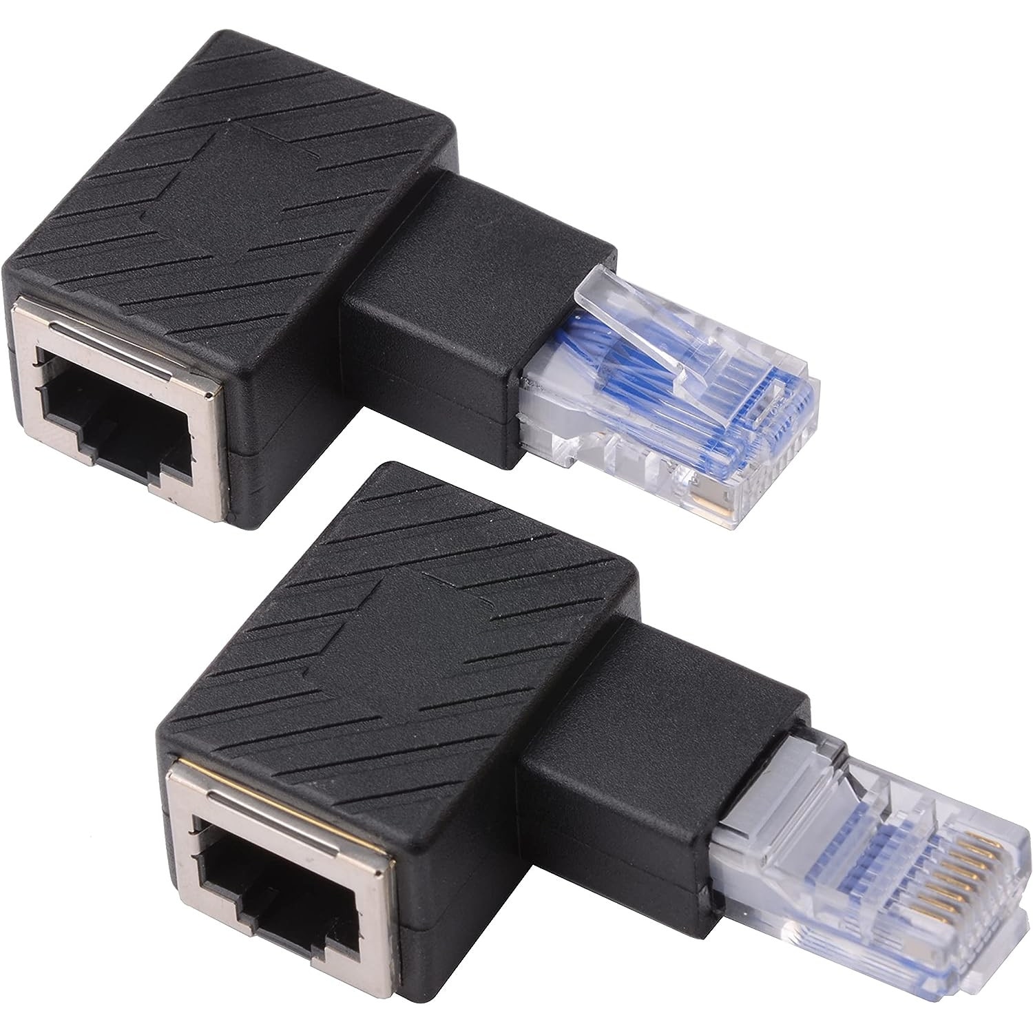 Set 2 x adaptor Ethernet, PVC, Mufa RJ45, Cat5/Cat6, Negru - eMAG.ro