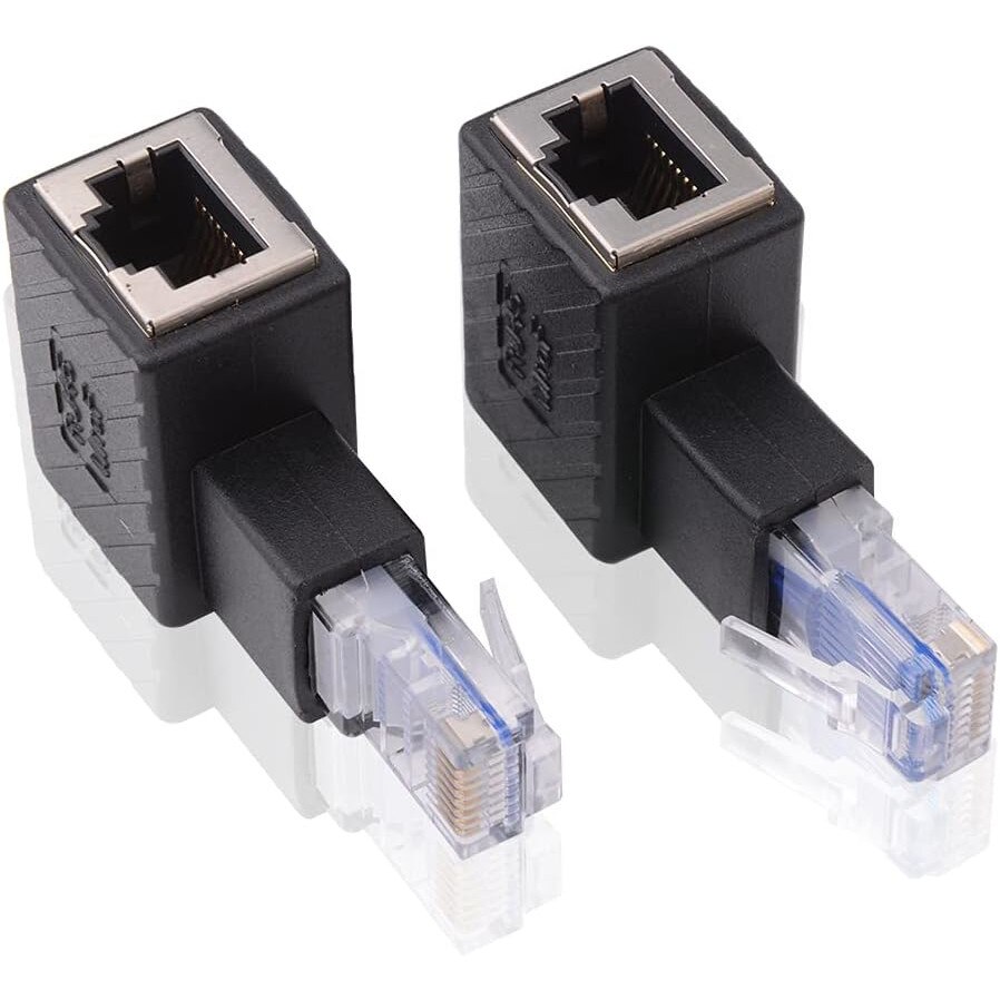 Set 2 x adaptor Ethernet, PVC, Mufa RJ45, Cat5/Cat6, Negru - eMAG.ro
