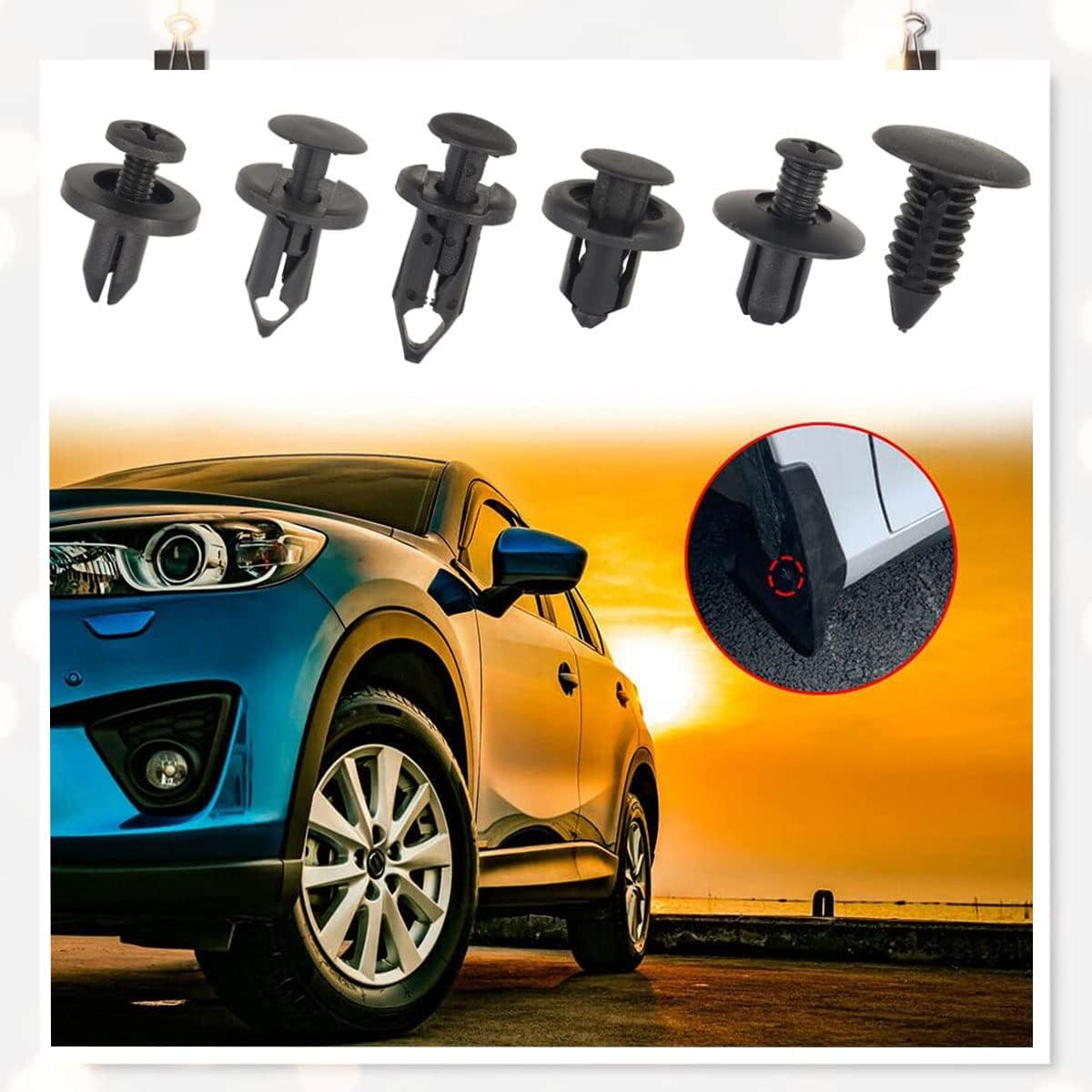 Set 200 nituri auto, Plastic, Negru - eMAG.ro