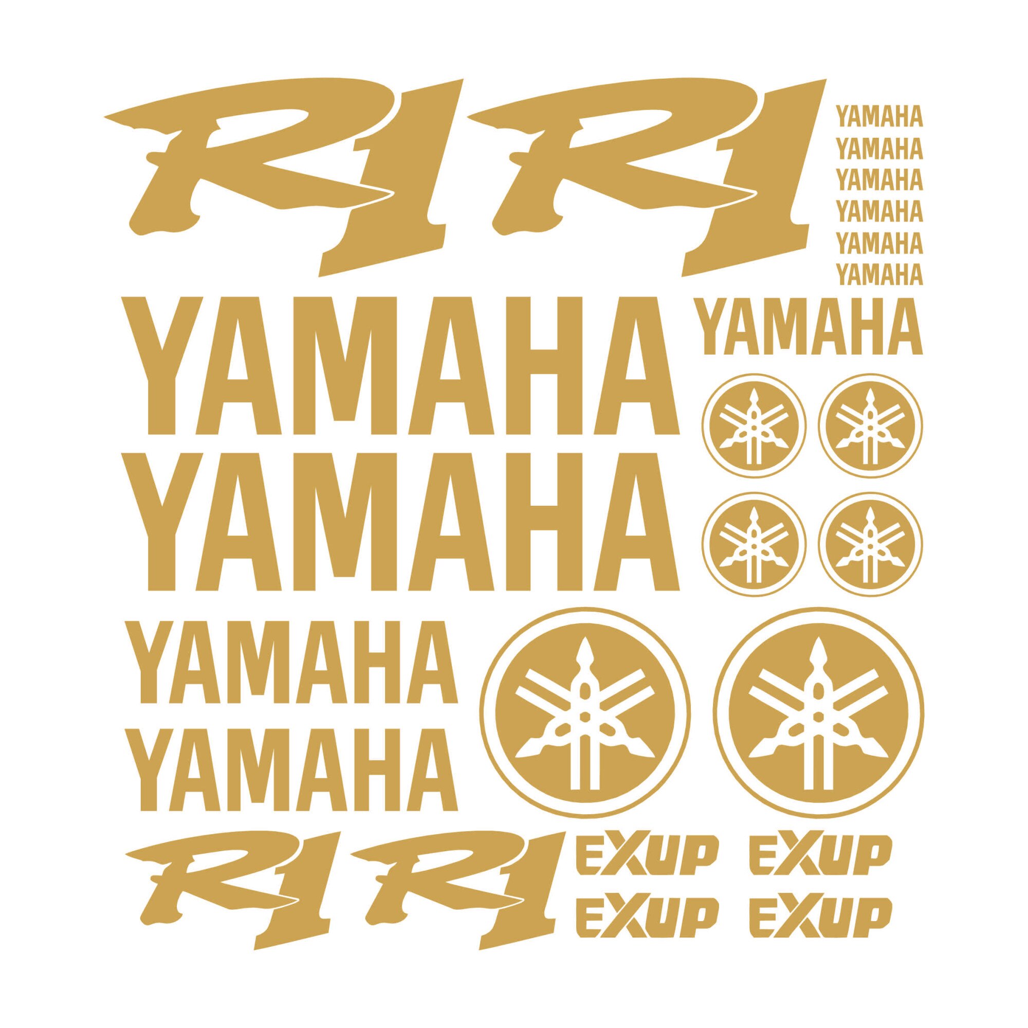 Set 25 stickere yamaha r1 v3,32cm x 32cm, gold - eMAG.ro