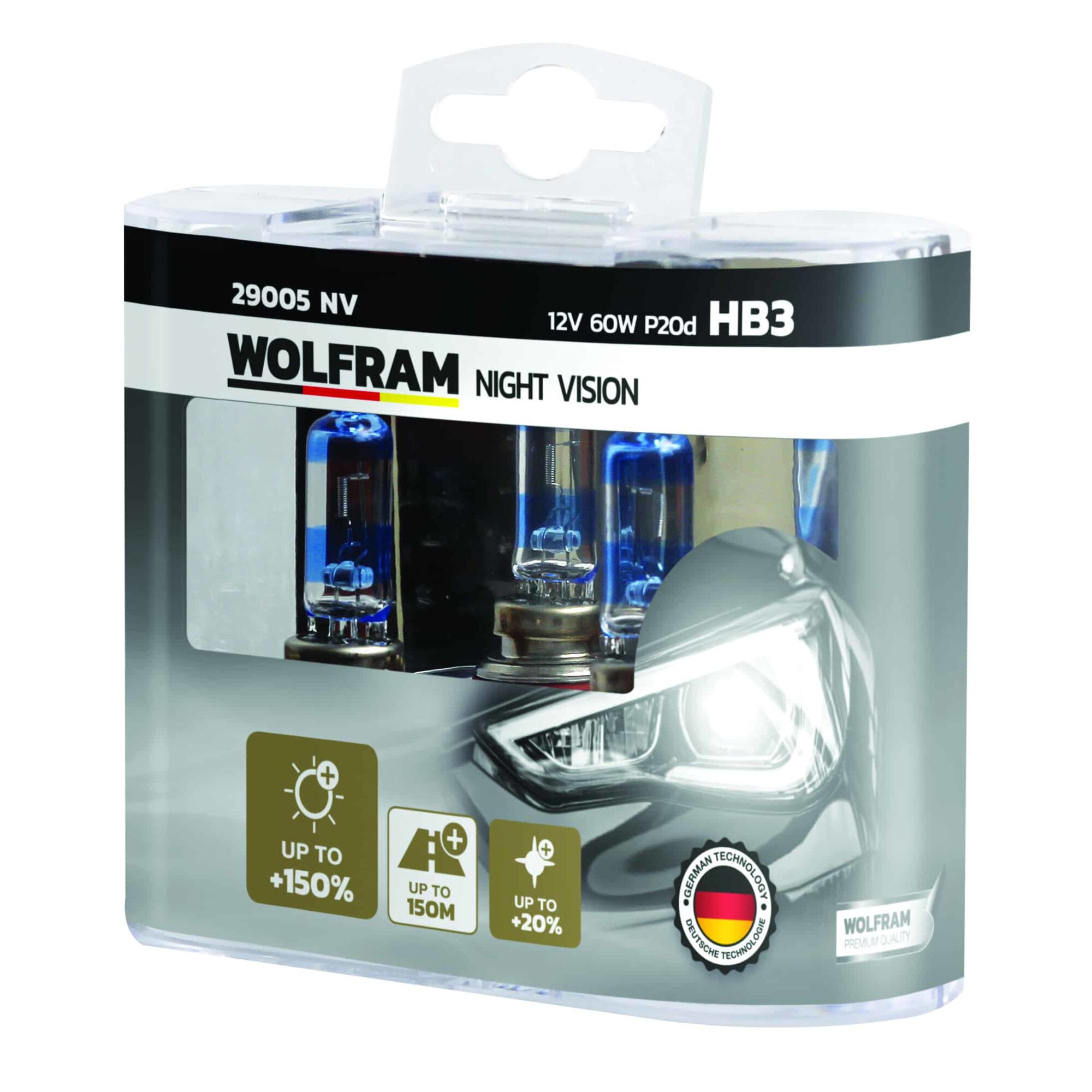 Set 2 becuri Halogen HB3 9005 Night Vison Wolfram - eMAG.ro