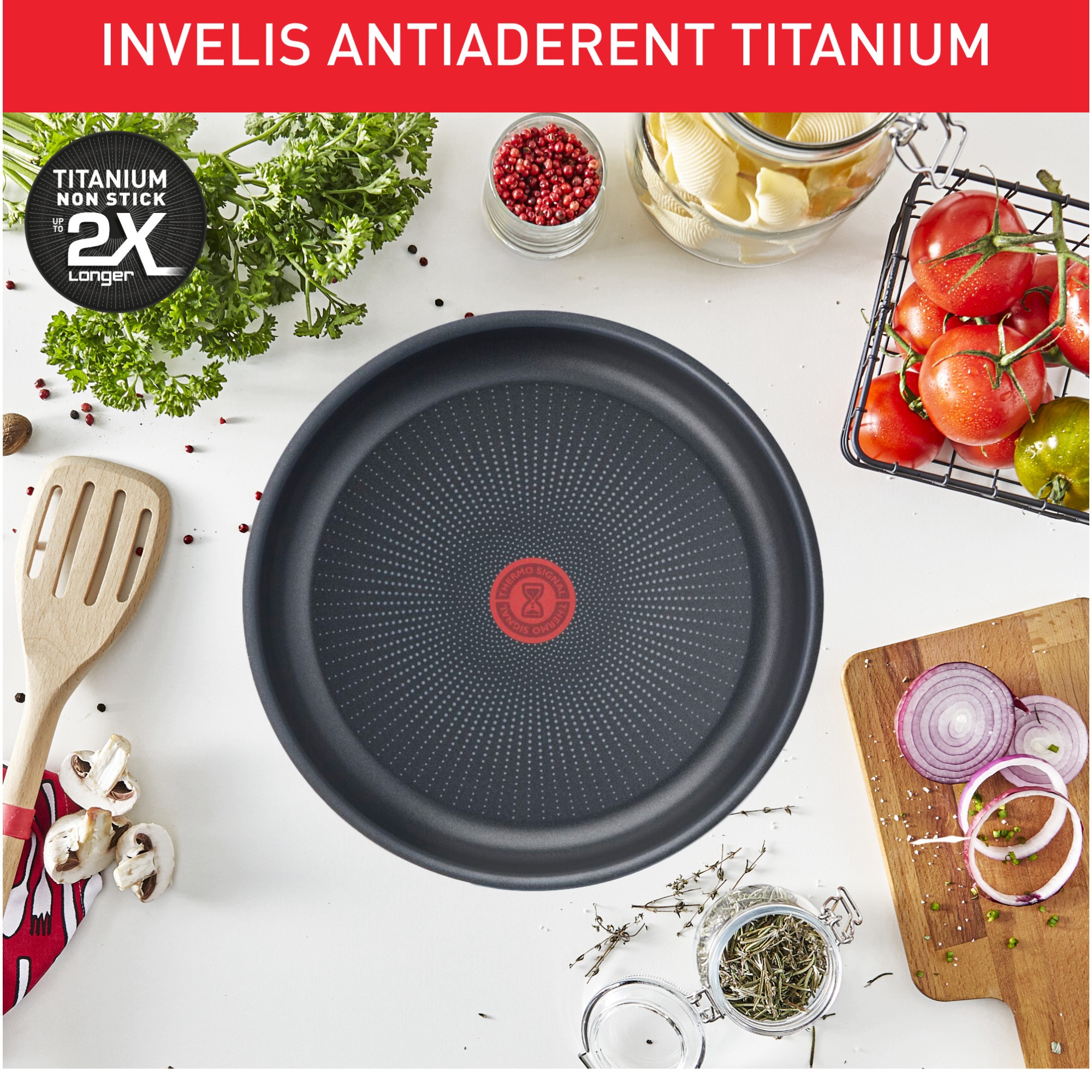 Set vase de gatit 14 piese Tefal XL Force, tigaie 22/28 cm, cratita 16 ...