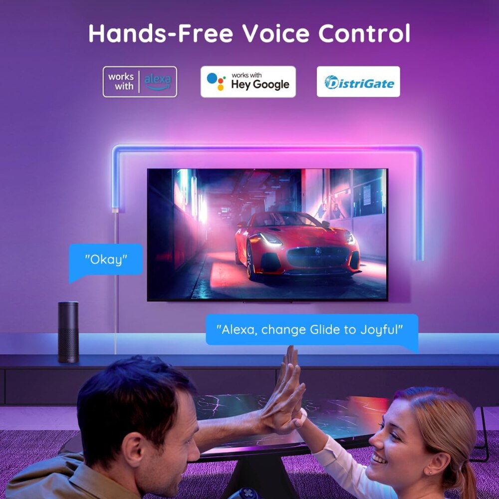 VITTALIST intelligens RGBIC LED sáv, Wi-Fi, Zene szinkronizálás, Mobil ...