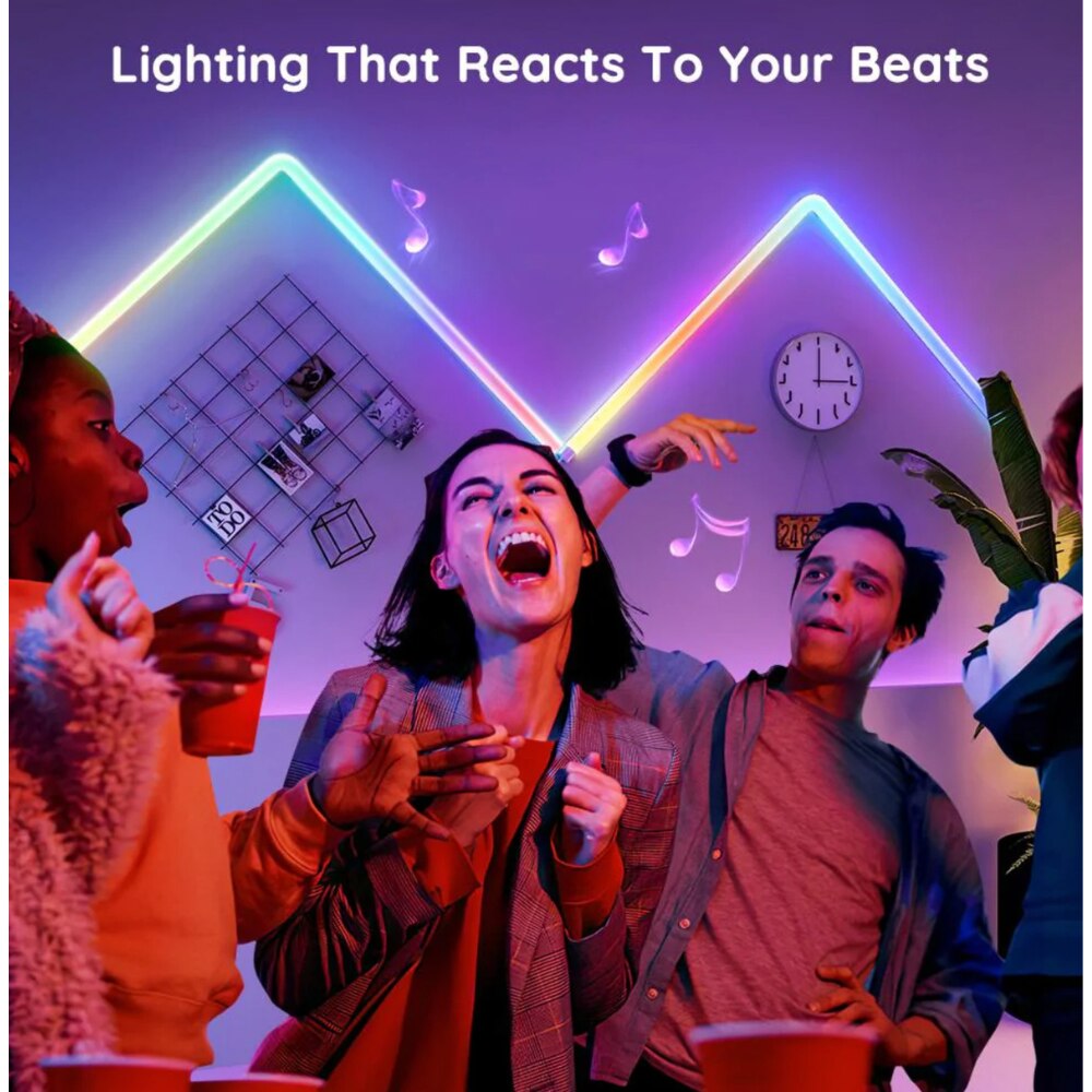 VITTALIST intelligens RGBIC LED sáv, Wi-Fi, Zene szinkronizálás, Mobil ...
