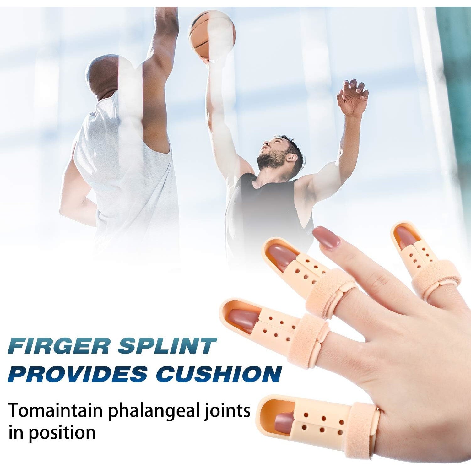 Set 10 atele pentru degete, Sunmostar, EVA, 5 dimensiuni, Bej - eMAG.ro