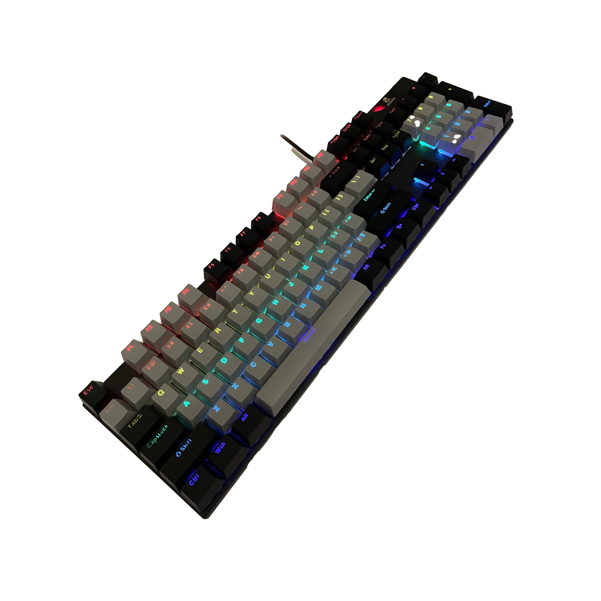 Геймърска клавиатура JEQANG JK-919, Механична, RGB подсветка, Waterproof, Blue Switch, Grey ...