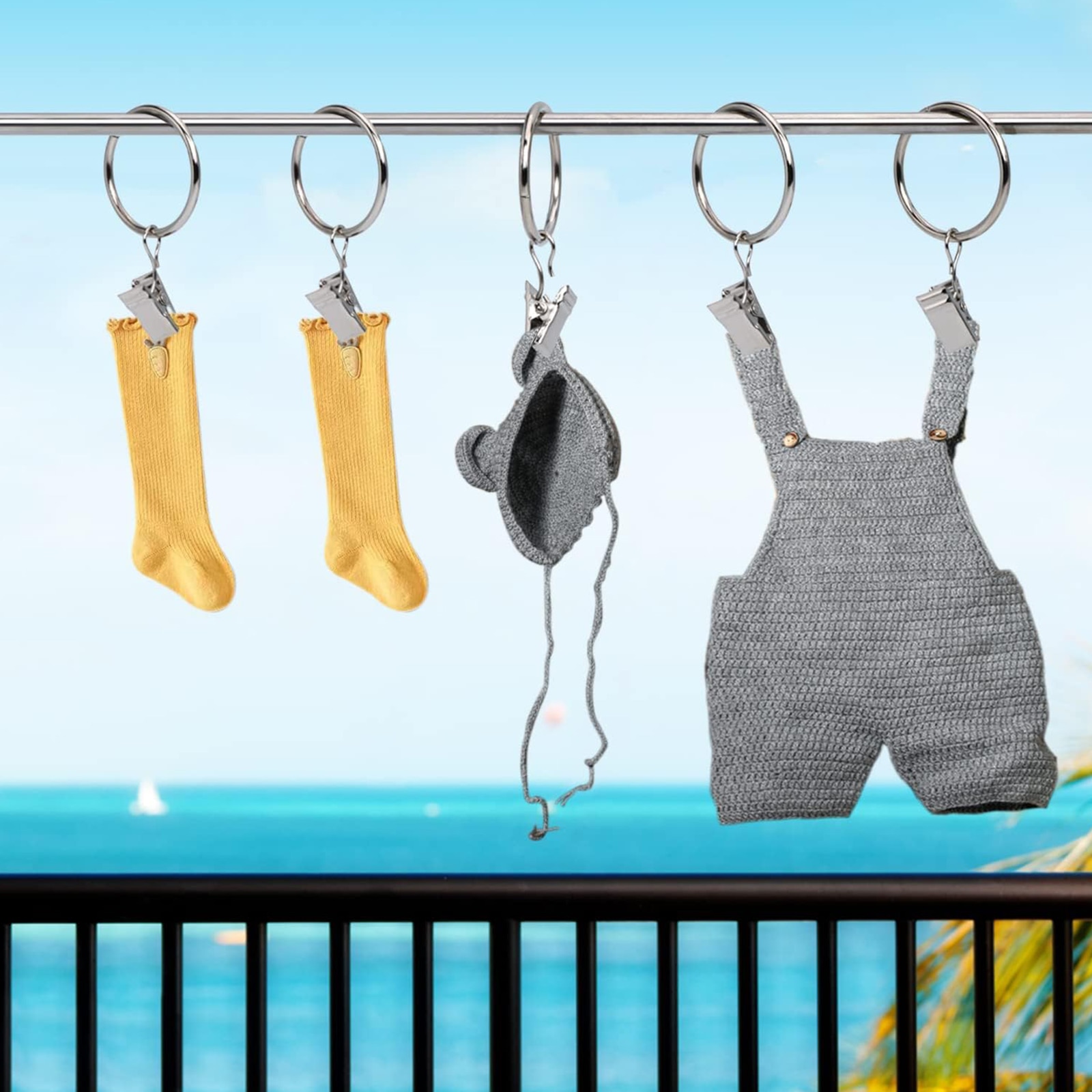 Set 44 de inele pentru perdele cu cleme, NUODWELL, Usor de instalat ...