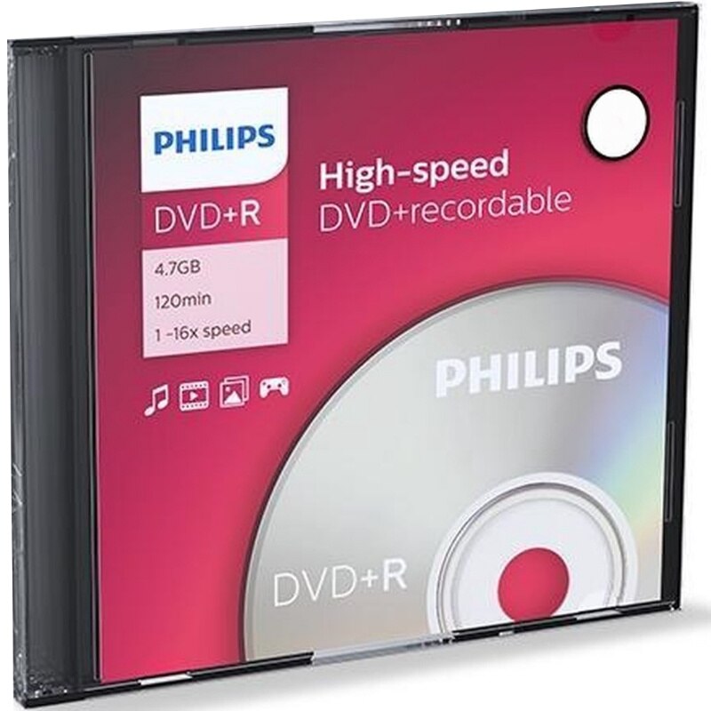 Set 10 Disc-uri DVD-R, Philips, 4.7 GB, 16X, SLIM, Multicolor - eMAG.ro