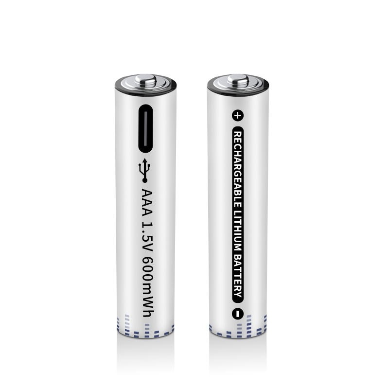 Set 2 acumulatori AAA 1.5V, 600 mWh, Li-Ion cu incarcare USB - eMAG.ro