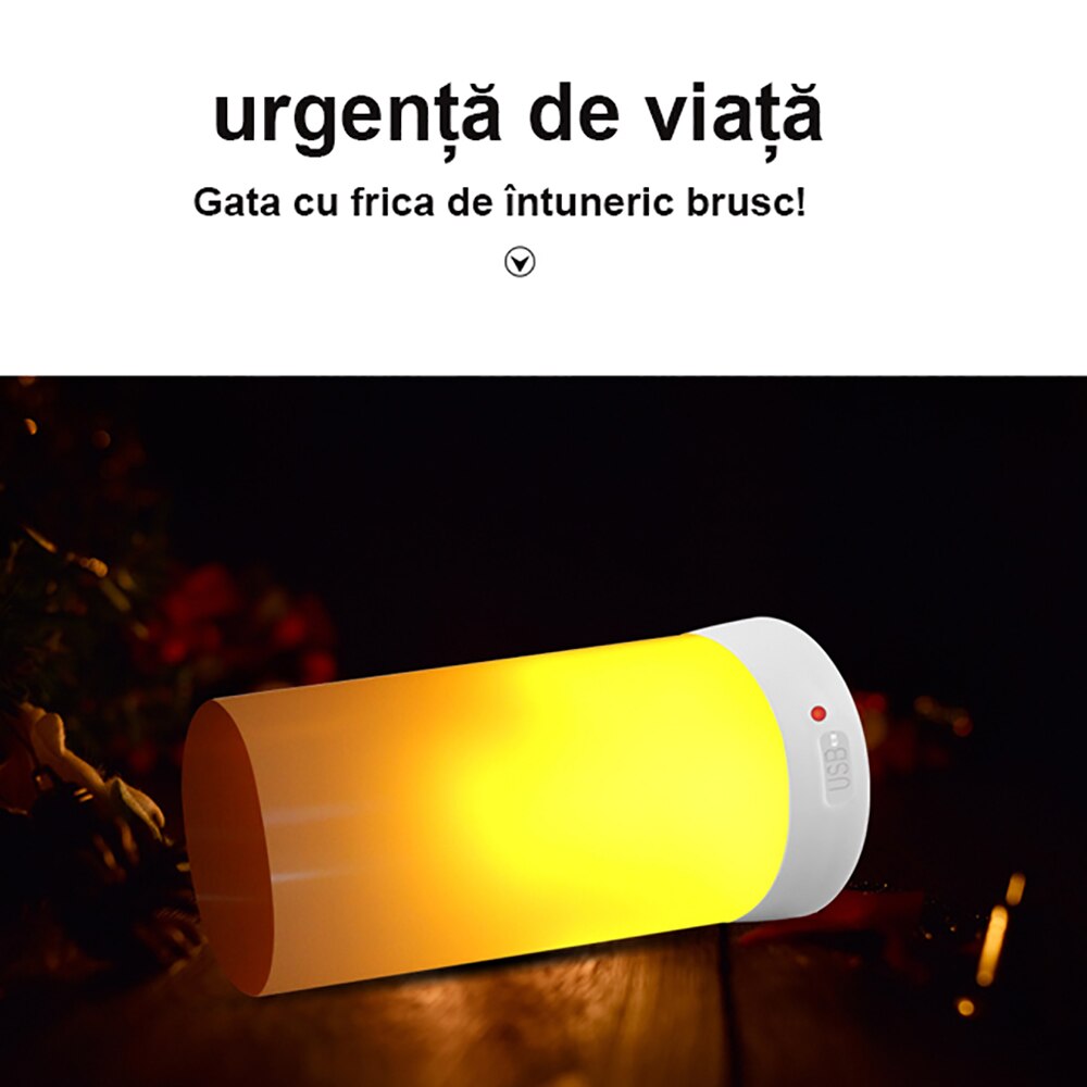Lampa LED cu efect flacara, YWX, Incarcare USB, Control telecomanda ...