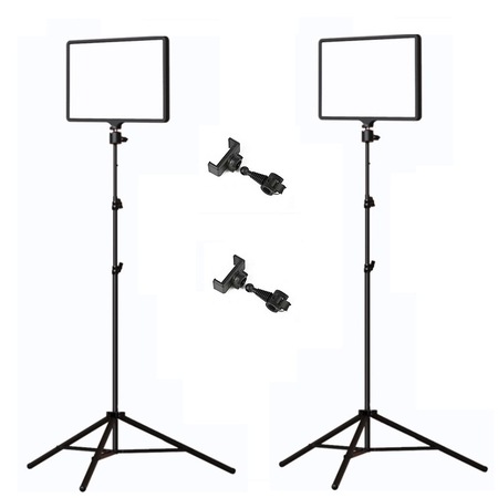 Set 2 lampi foto, WALALLA, LED, 2.1m, Negru - eMAG.ro