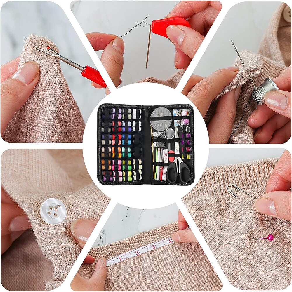 Kit de cusut cu carcasa, Jeswo, 172 piese, Multicolor - eMAG.ro