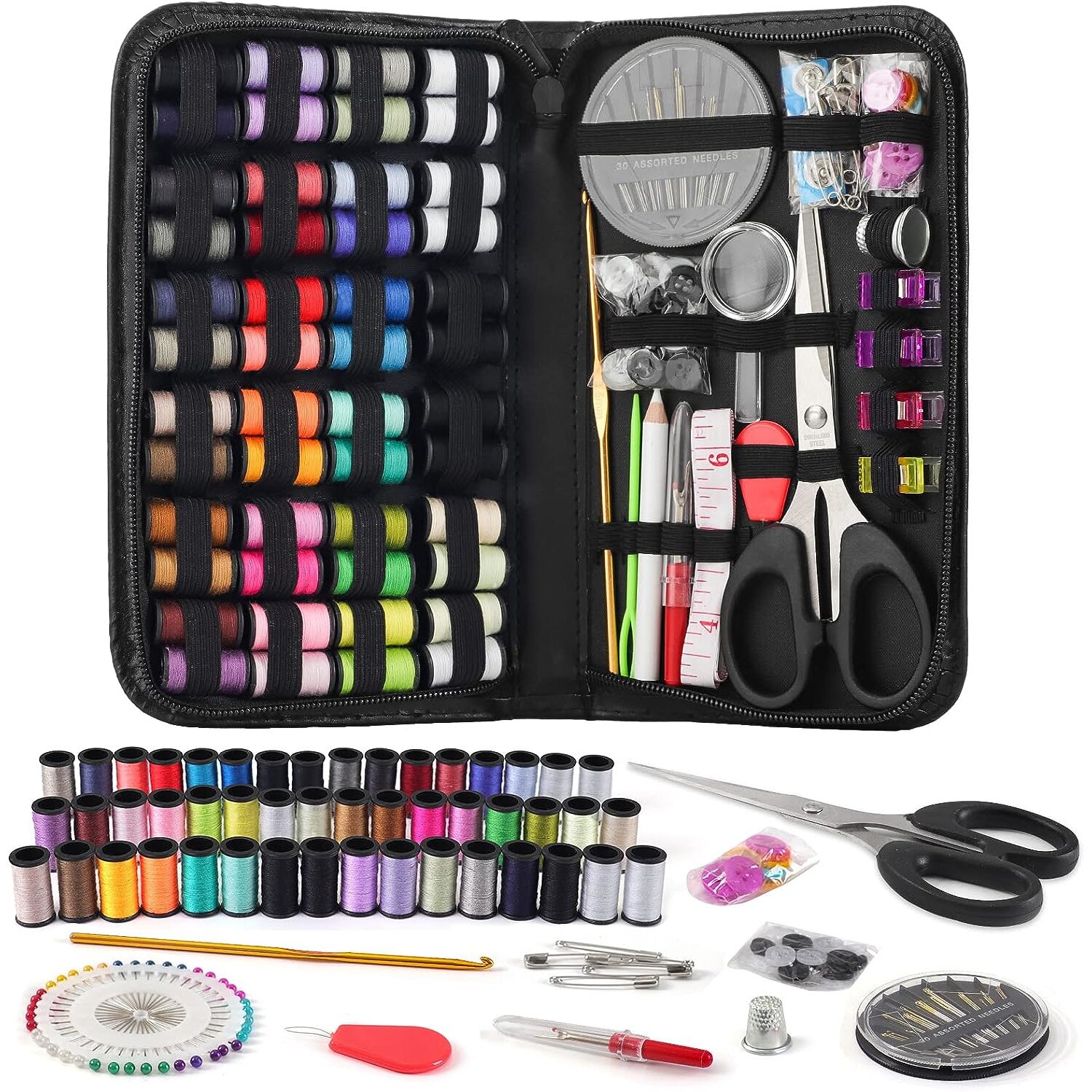 Kit de cusut cu carcasa, Jeswo, 172 piese, Multicolor - eMAG.ro