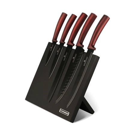 Set cutite 6 buc cu manere ergonomice cu baza suport magnetic EB-963 ...