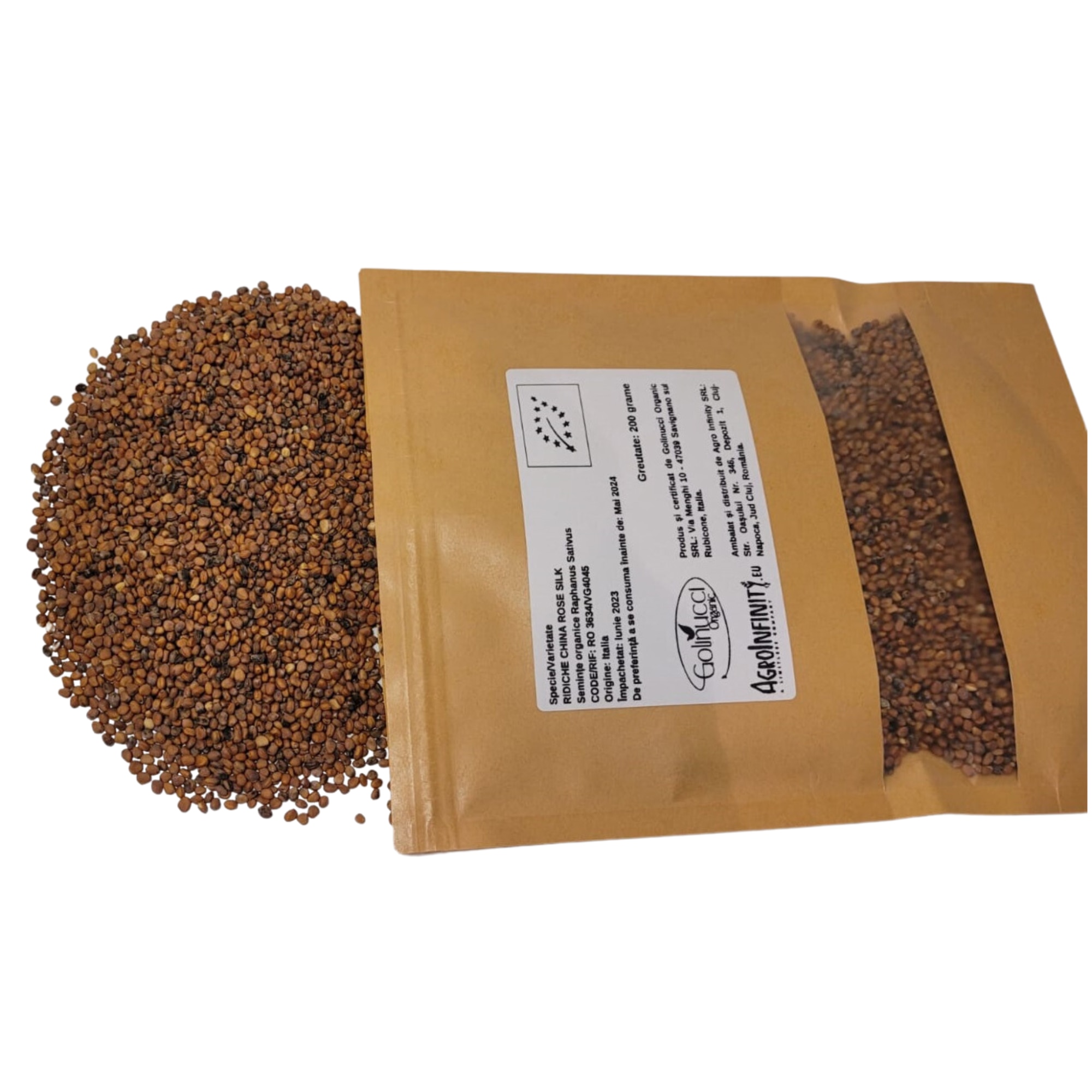 Seminte bio Ridiche China Rose Silk pentru germeni si microplante, 200g ...