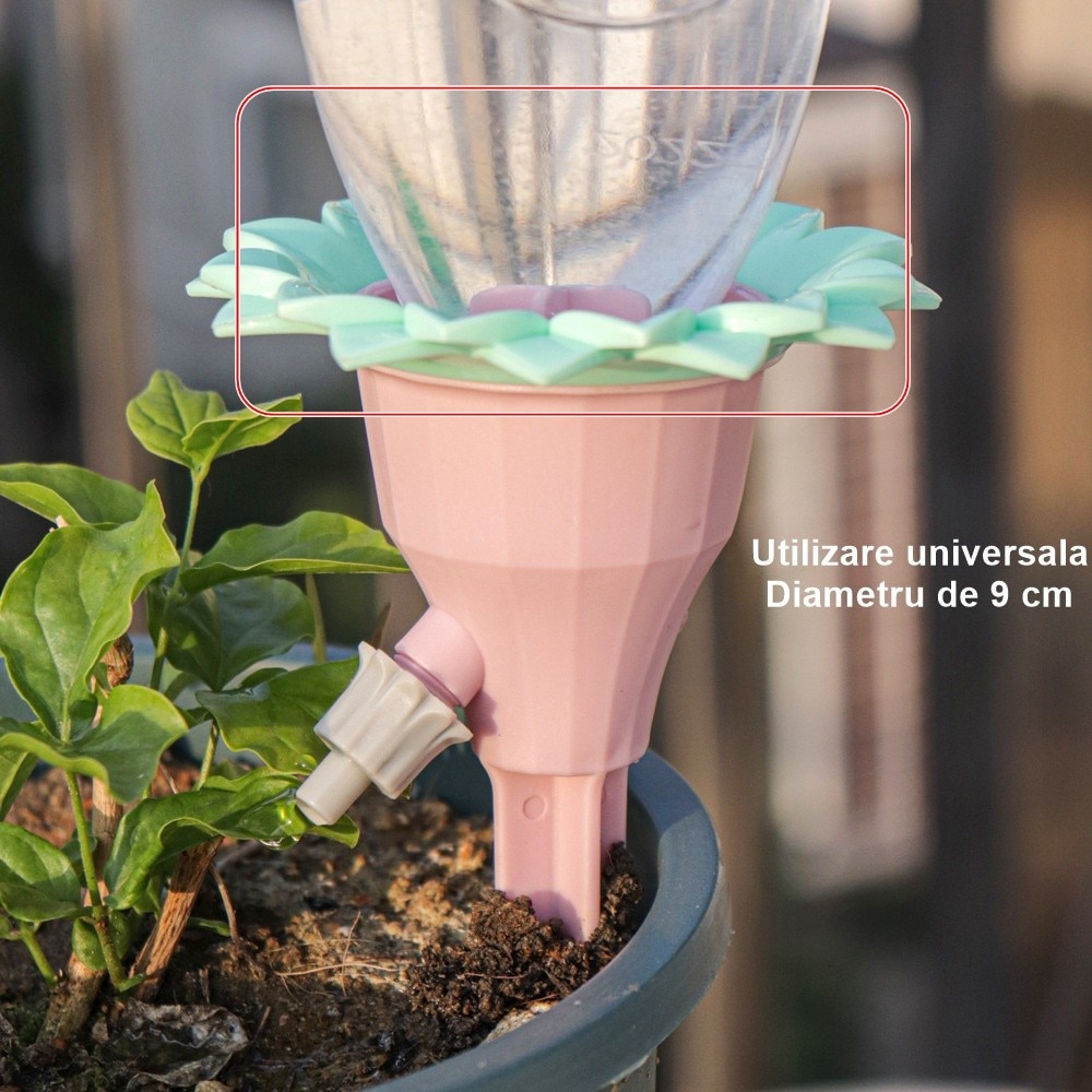 Set 4 picuratoare cu valva pentru irigare Flippy, design floare, viteza ...