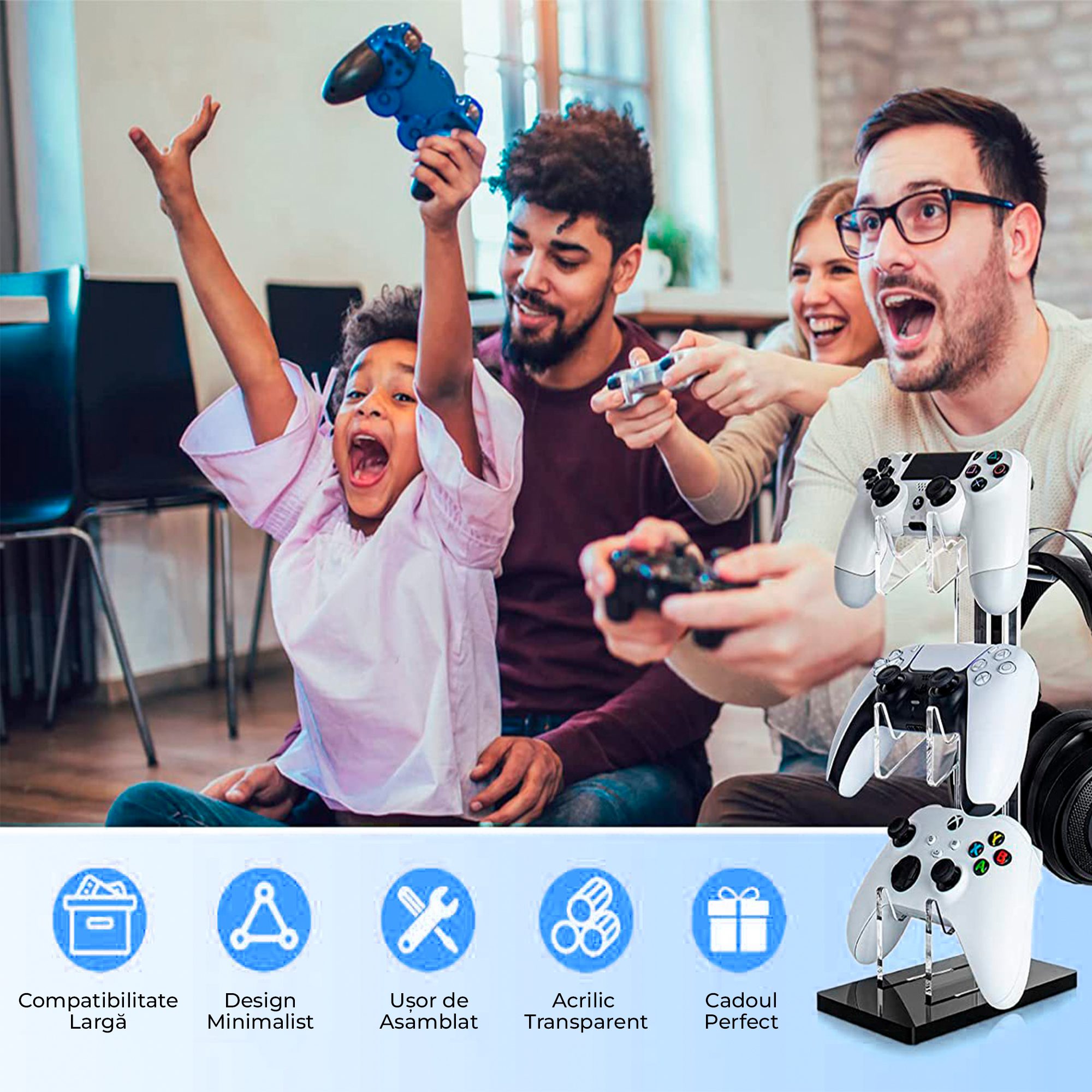 Suport PadForce® controller compatibil cu Xbox, PS5, PS4, Switch, Casti ...