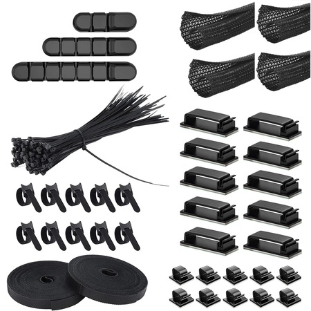 Kit organizare cabluri, NUODWELL, 139 buc, Potrivit pentru acasa si ...