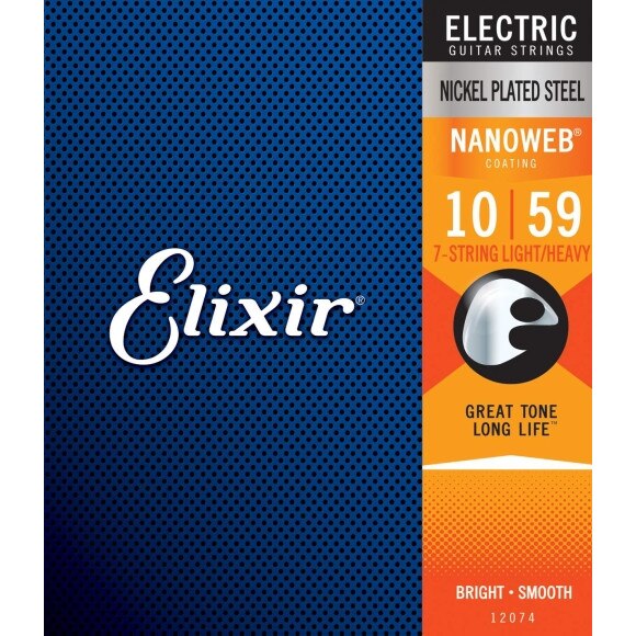 Set 7 corzi pentru chitara electrica, Elixir, Light/Heavy - eMAG.ro