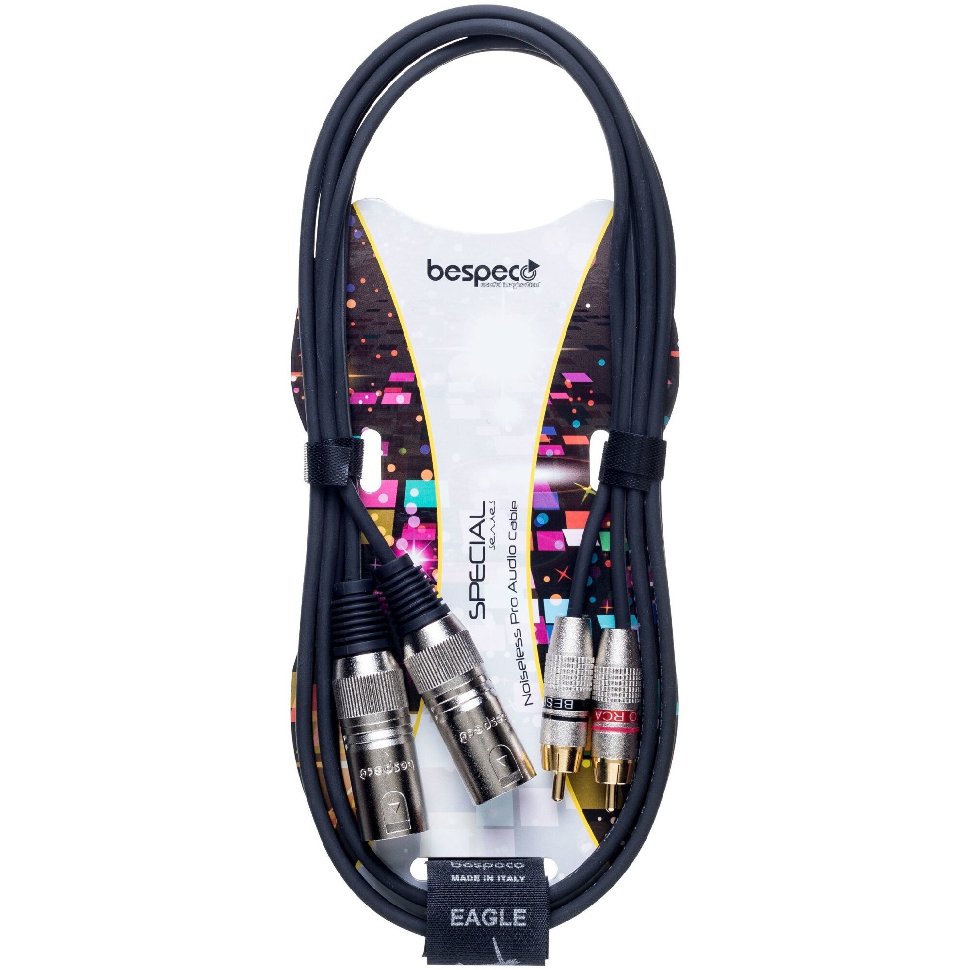 Cablu audio profesional cu 2 canale, Bespeco, 3 m, Negru - eMAG.ro