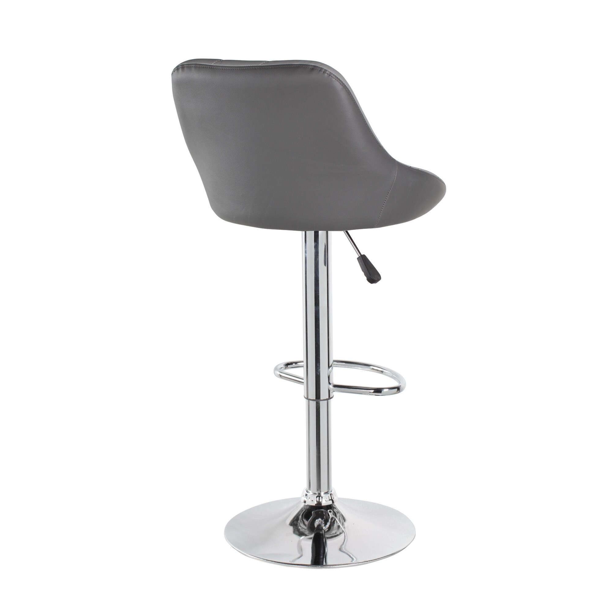 Scaun de bar AMAN, baza cromata, piele ecologica, Gri - eMAG.ro