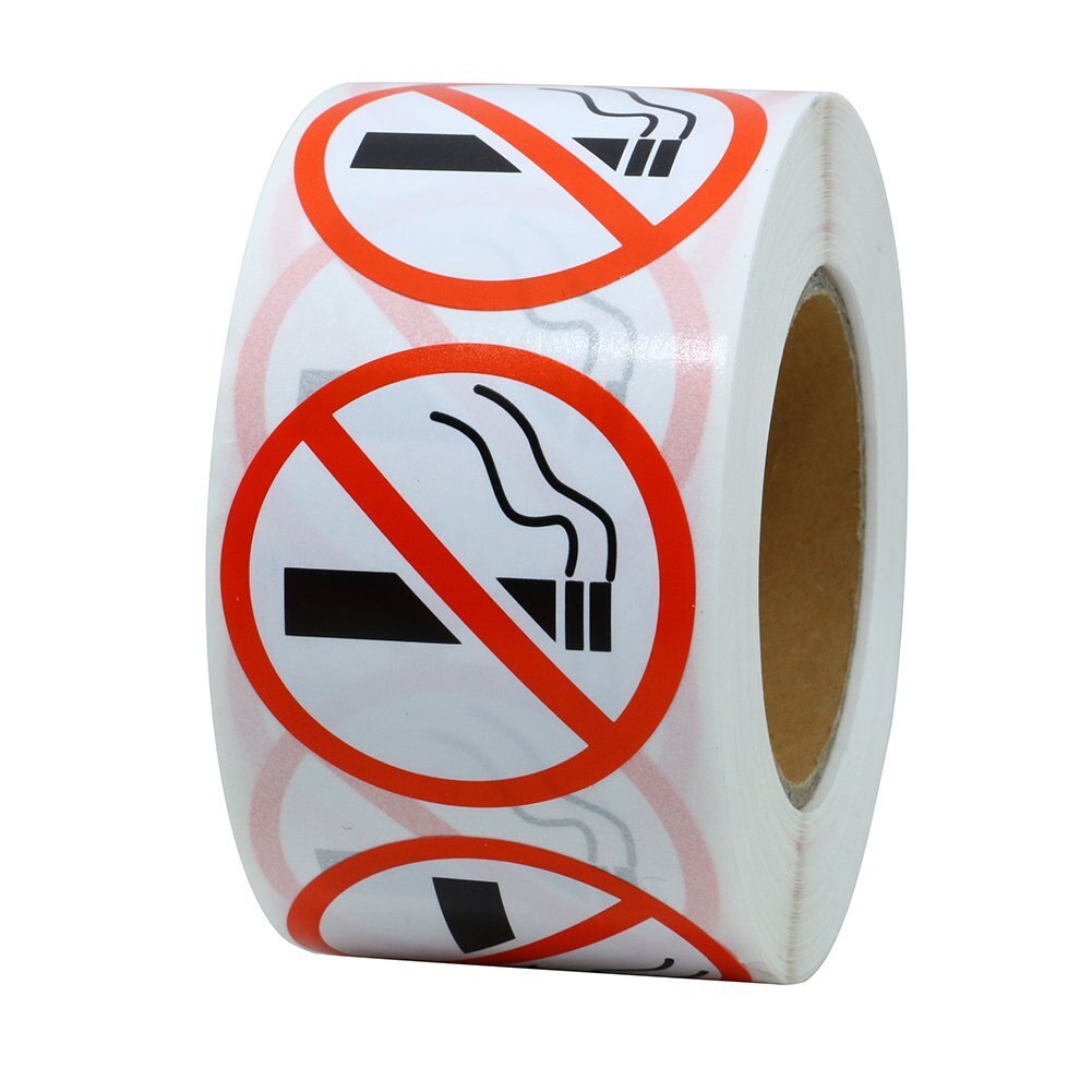 Autocolante cu logo pentru fumatul interzis, Sunmostar, 500 bucati, 2.5 ...