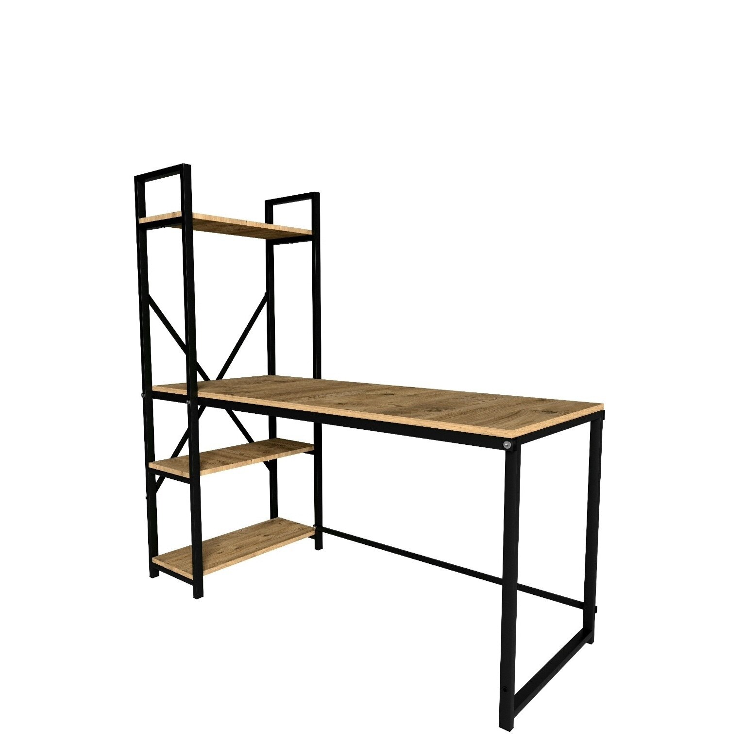 Birou cu 3 rafturi Safir MS-03,150X150X60 cm - eMAG.ro