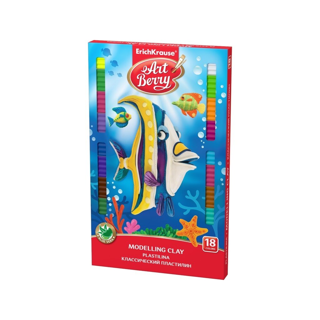 Pasta modelatoare ArtBerry cu Aloe Vera, 18 culori + ustensila de ...