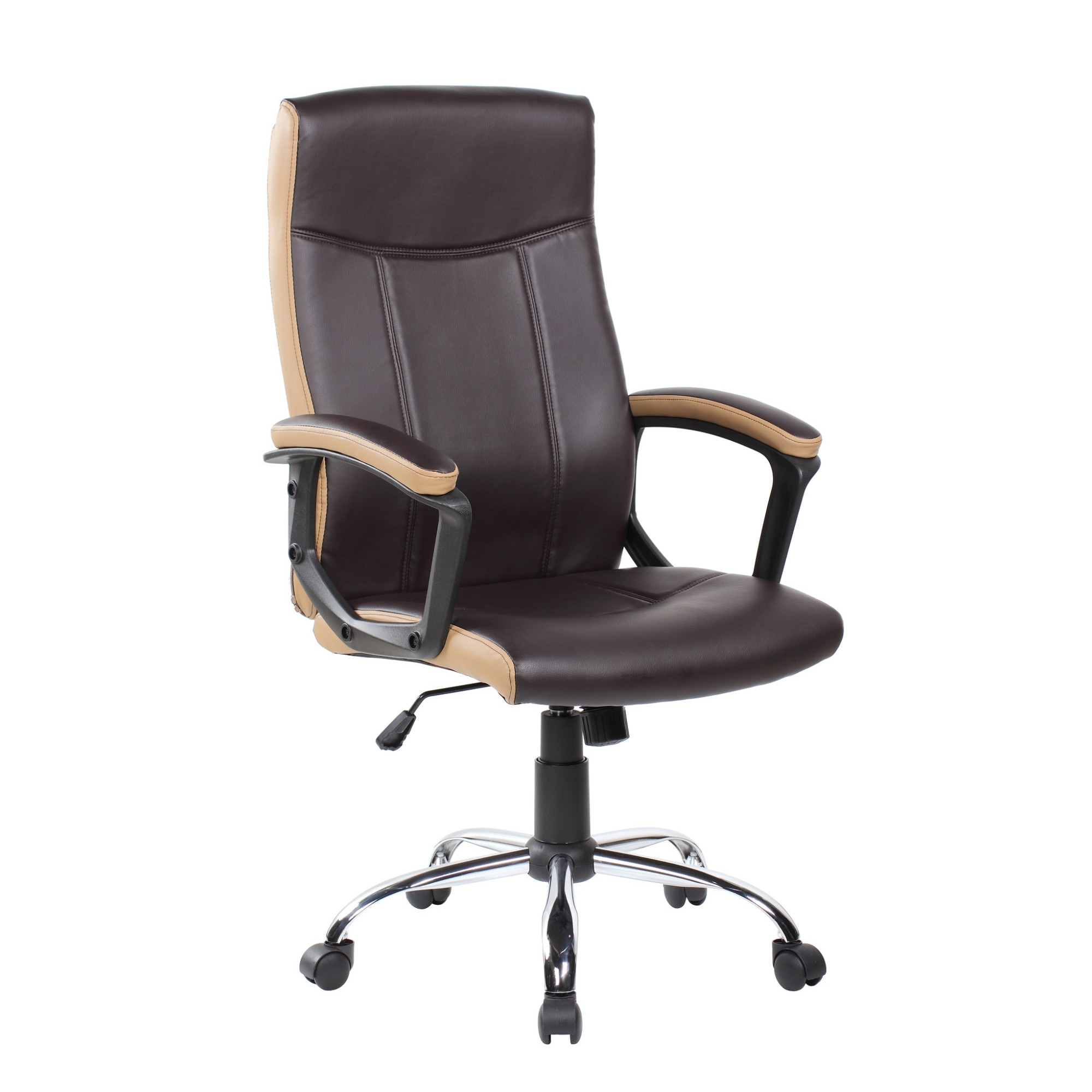 Scaunul directorial SARAH cu mecanism TILT, piele ecologica, Maro/Ocru ...