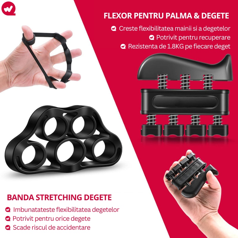 Set 6 Flexoare pentru Exercitii Antebrat, Degete si Palma, Dificultate ...
