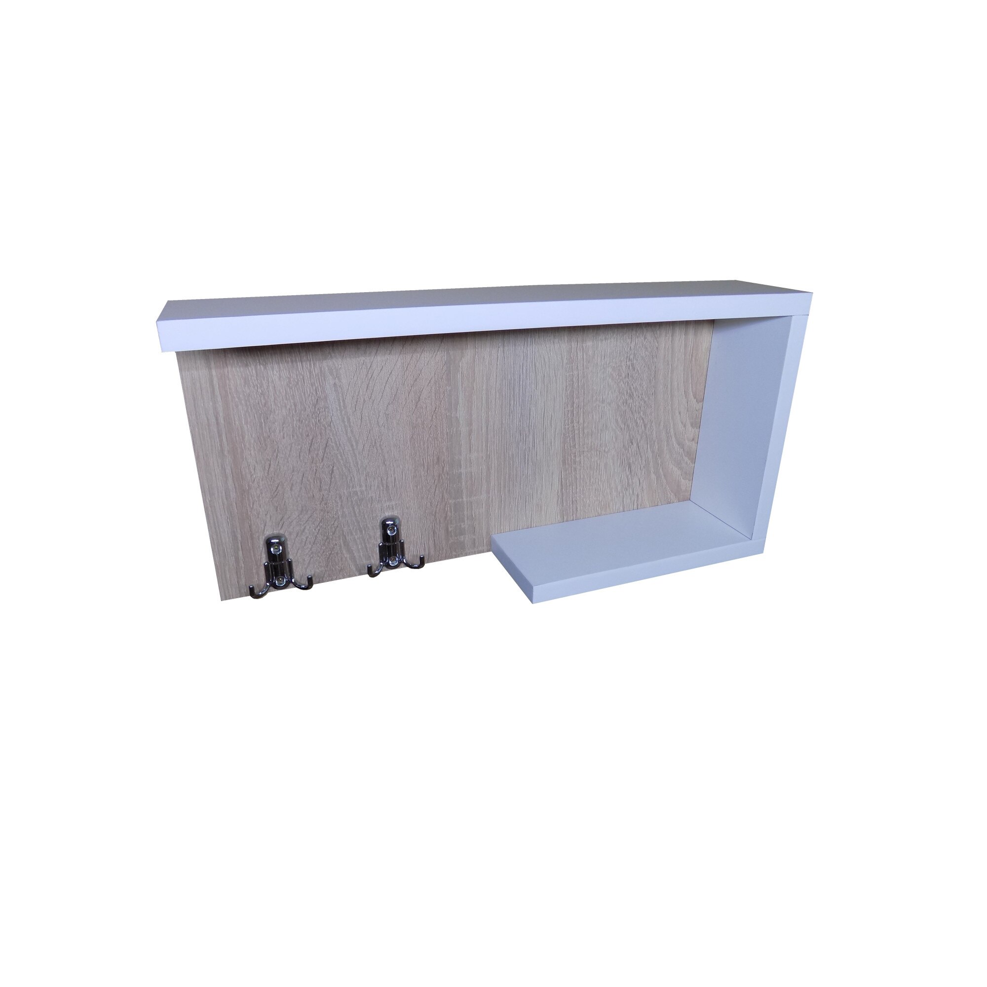 Cuier tip raft perete cu doua agatatori Deny Alb-Sonoma Model CR-52201 ...