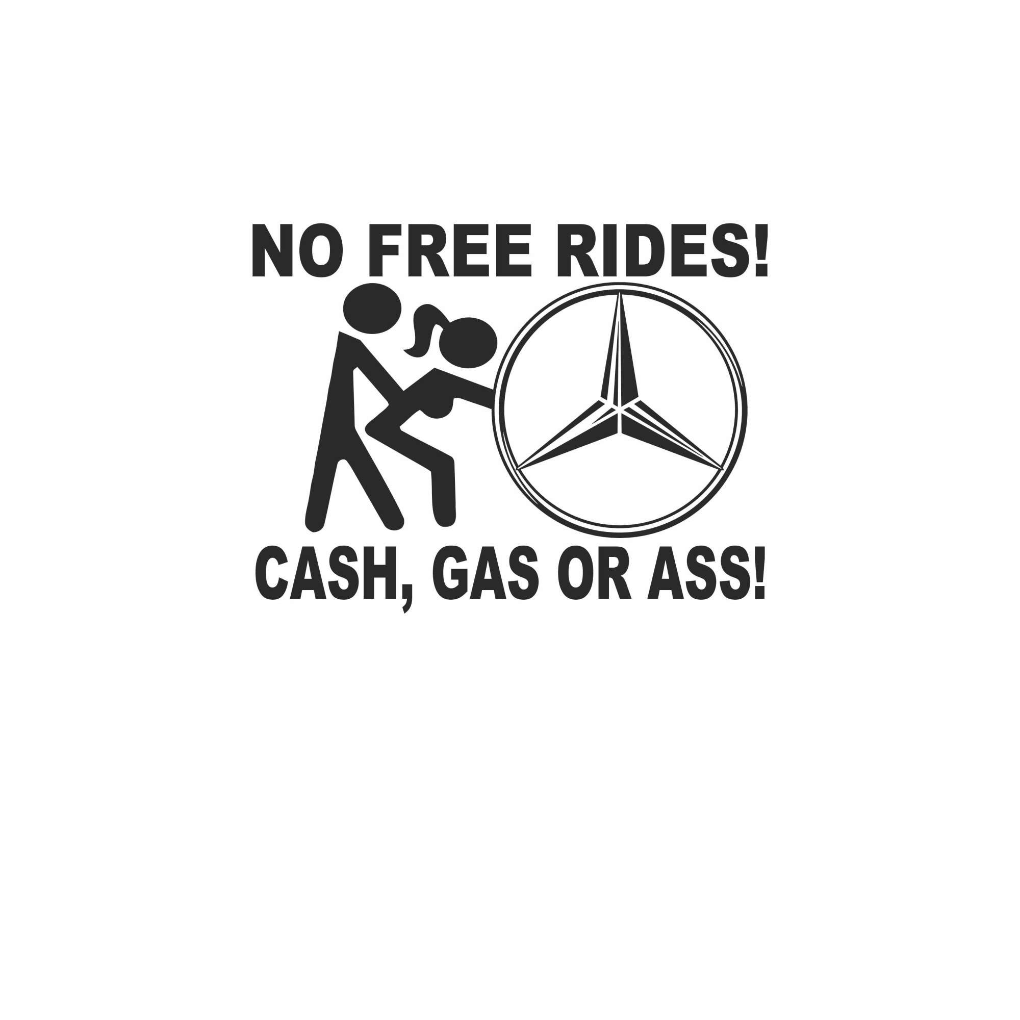 Sticker Mercedes No Free Rides, 15 cm - eMAG.ro