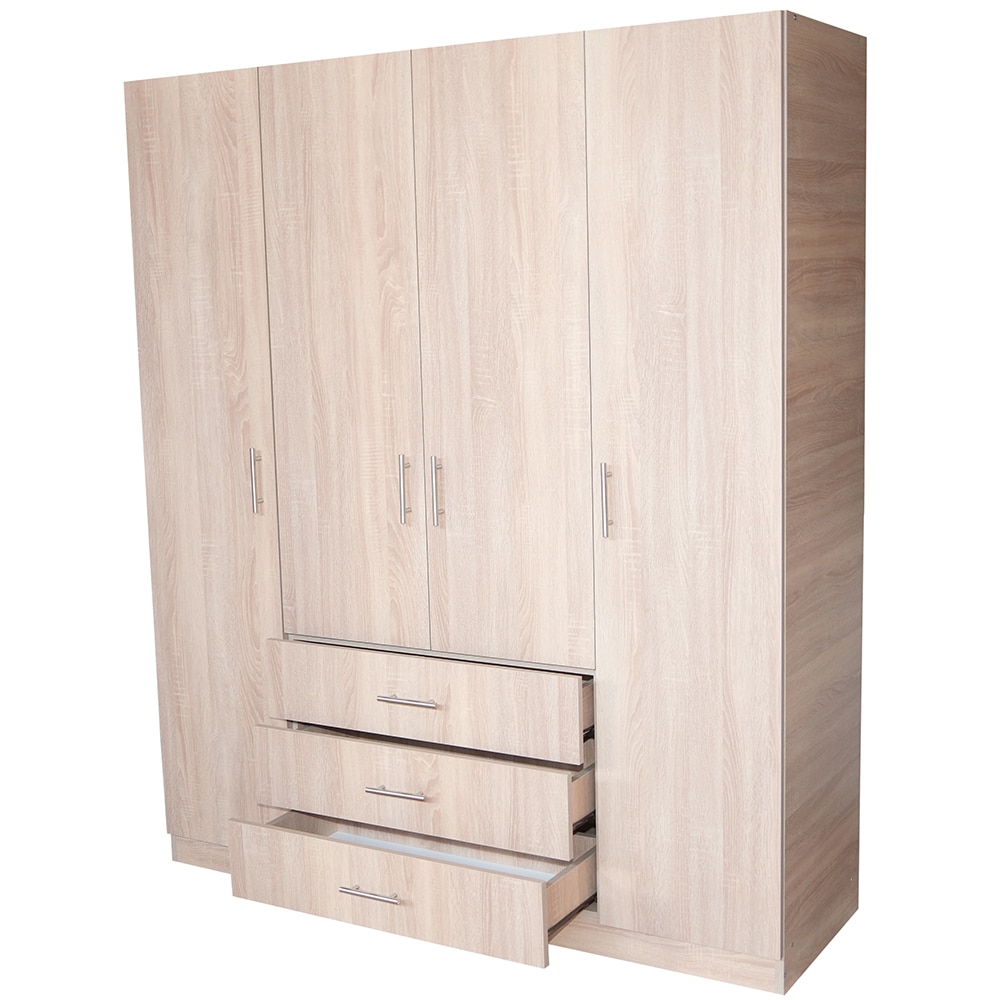 Dulap Nefmob Missouri, dimensiuni 190x160x50cm, 4 usi, 3 sertare, 6 ...