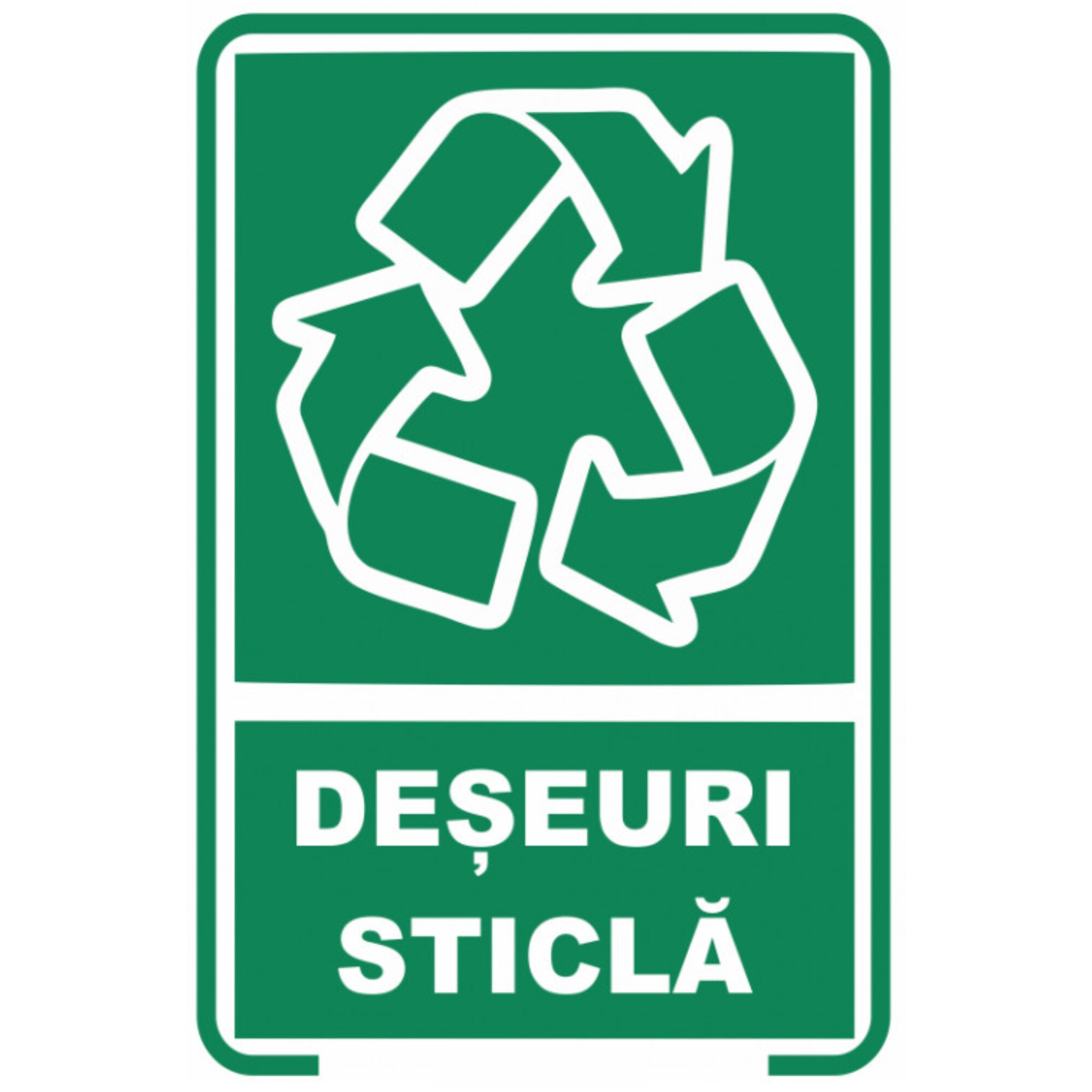 Semn indicator, deseuri sticla, Autocolant, verde, 15x20cm - eMAG.ro