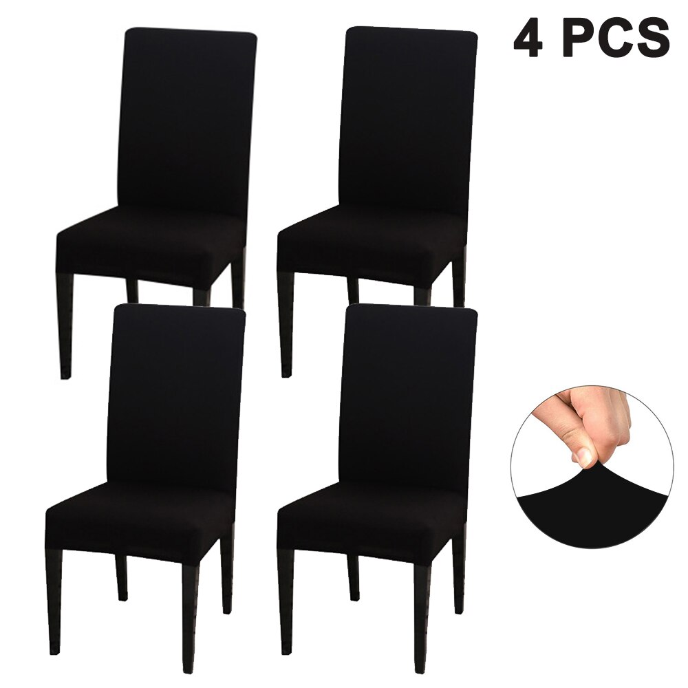Set 4 huse pentru scaune, GelldG, Poliester, Negru - eMAG.ro