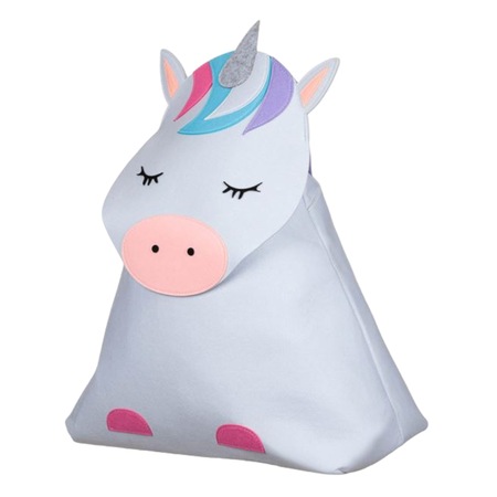 Cos de Rufe pentru Copii din Pasla Unicorn, Alb, 52x26x65cm - eMAG.ro