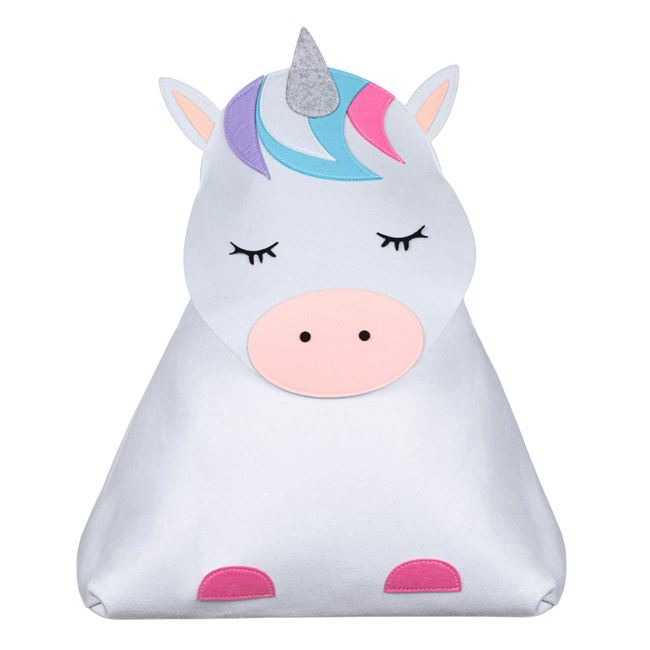 Cos de Rufe pentru Copii din Pasla Unicorn, Alb, 52x26x65cm - eMAG.ro
