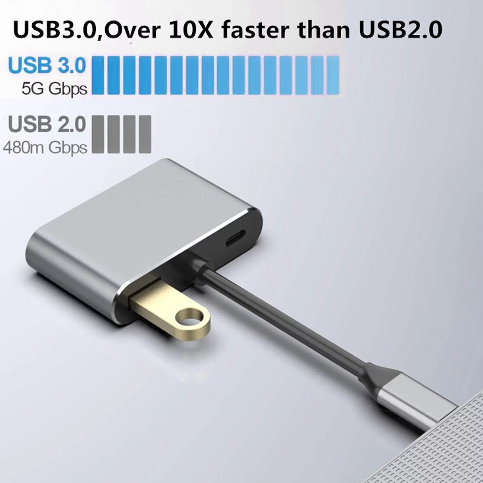 Hub adaptor, zggzerg, cu 1080P VGA, 4K HDMI, 15W PD Charging, Cipuri de ...