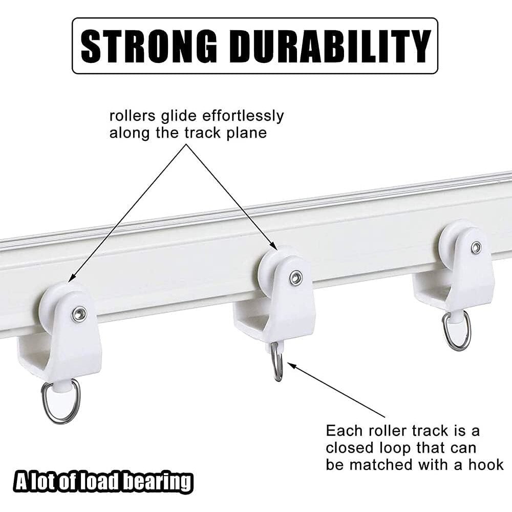 Set de 30 Rotite de perdele, Plastic, Alb - eMAG.ro
