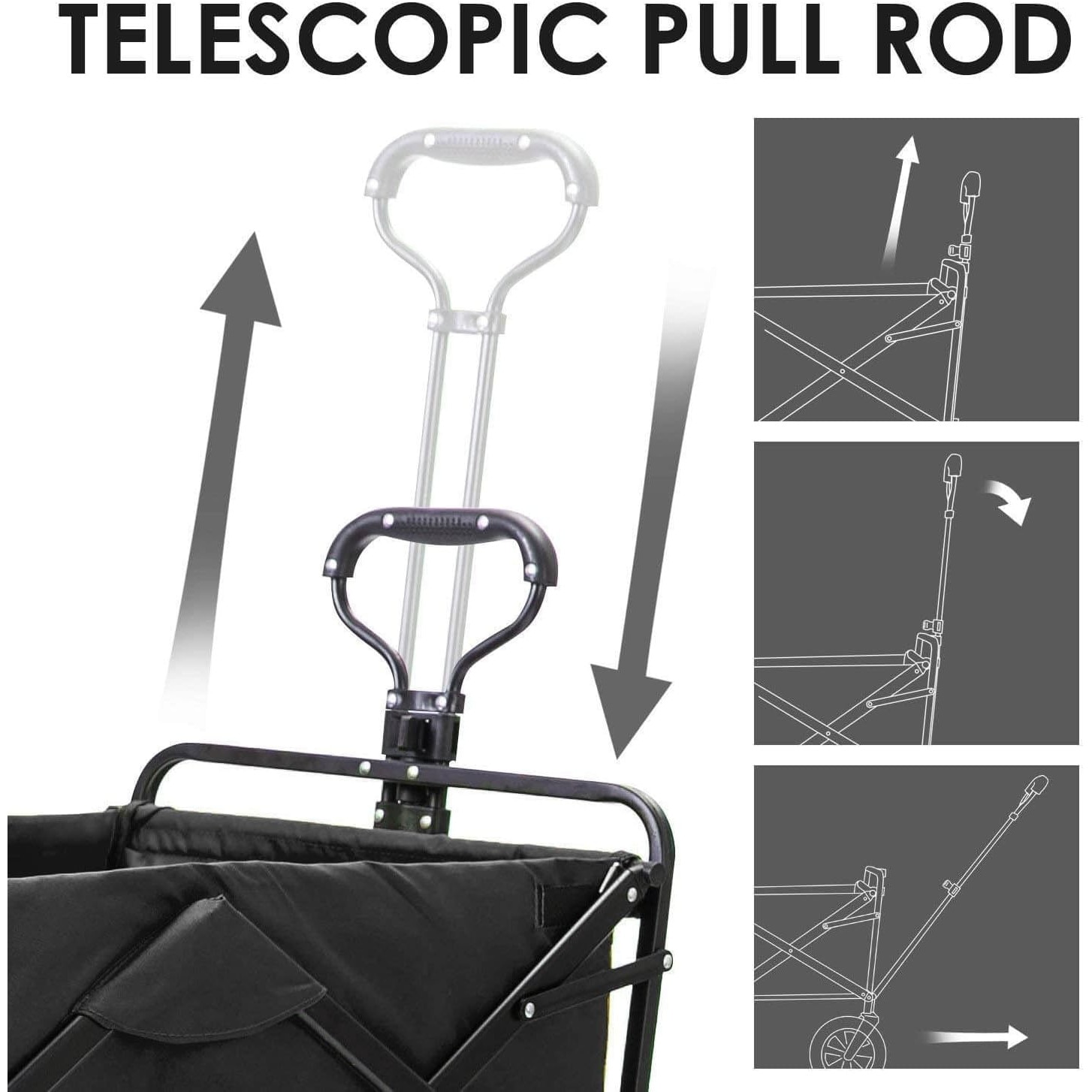 Carucior Pliabil de Gradina, Bigshot, Maxim 80 Kg, Cadru Metalic, Maner ...